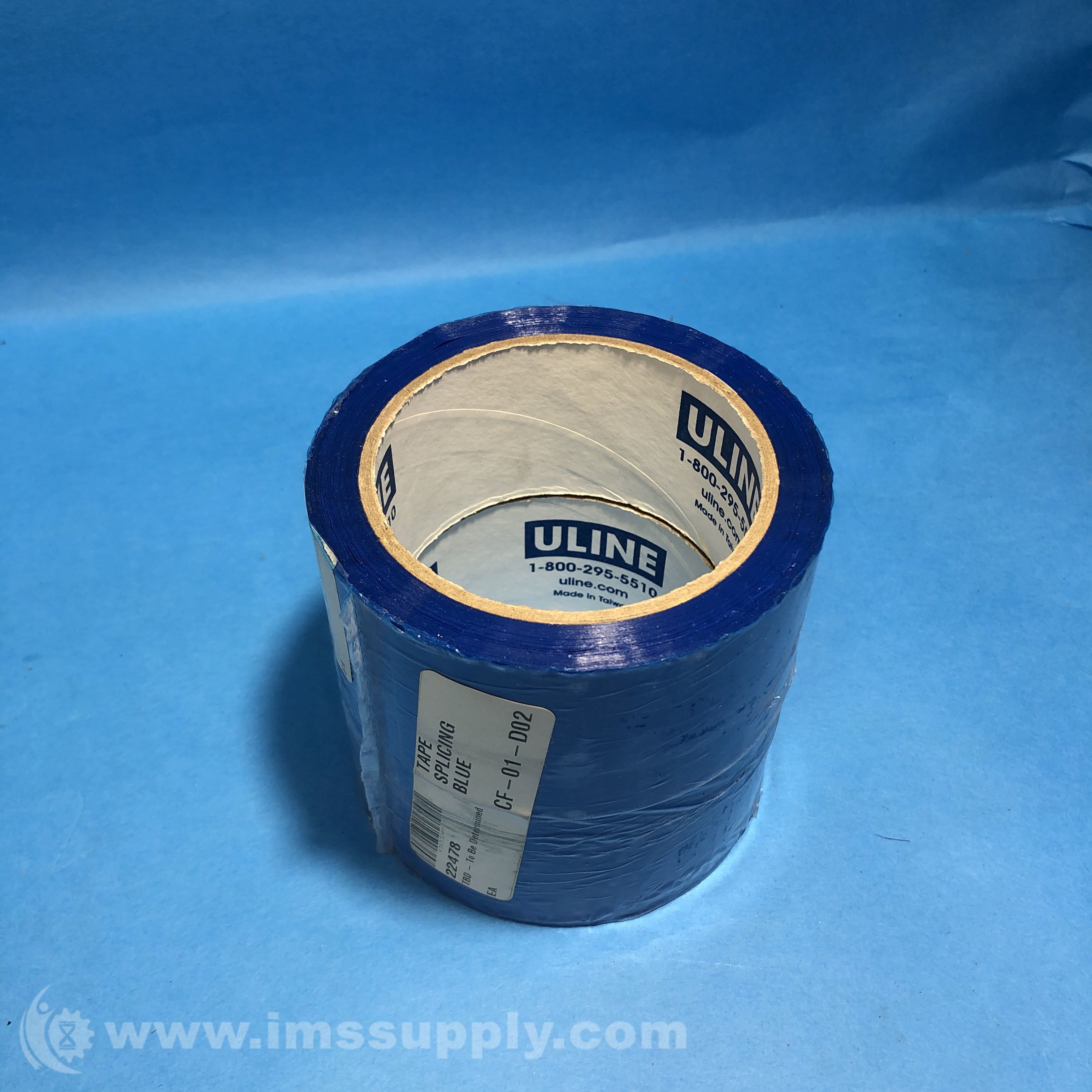 Uline Pack of 2 Blue Splicing / Marking Tape Rolls - IMS Supply