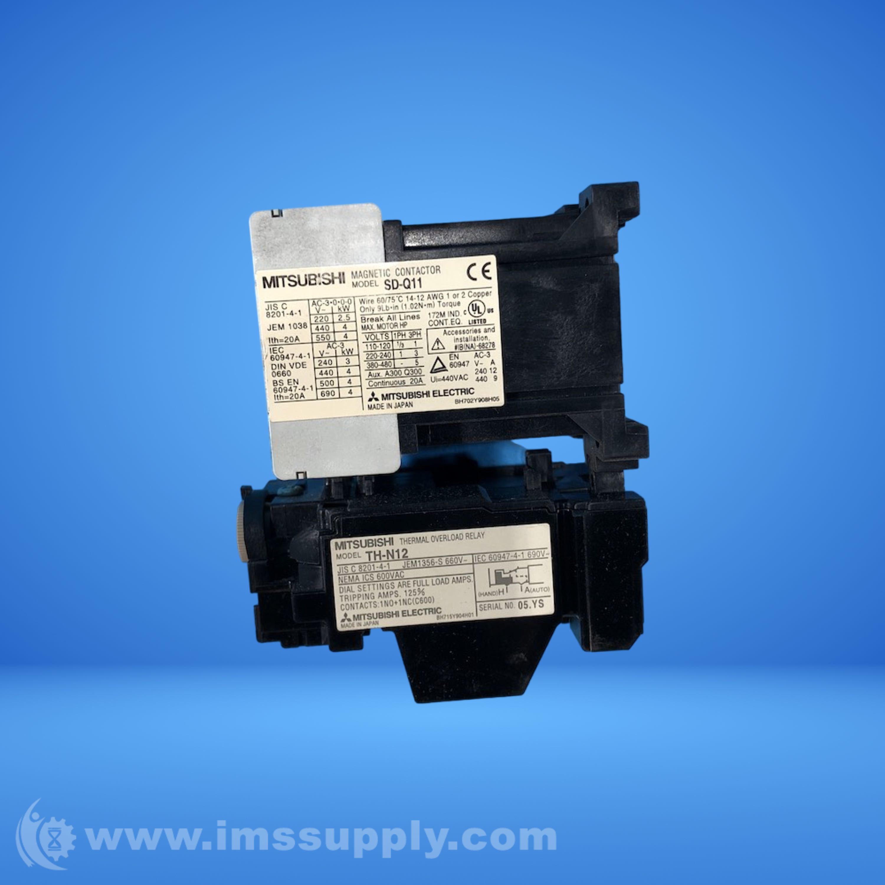 Mitsubishi MS00-Q11 Overload Relay Starter Contactor - IMS Supply