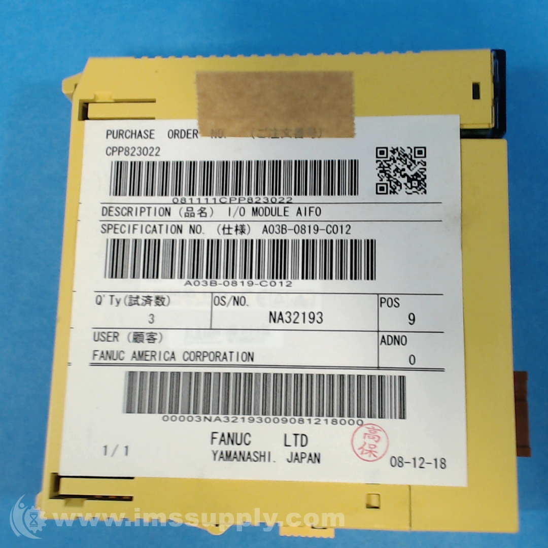 Fanuc A03B-0819-C012 I/O Module AIFO - IMS Supply