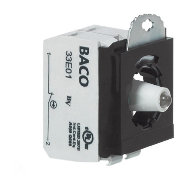 Baco Controls 333EDABL11 1 NO 1 NC, 24V Blue LED, Faston Term - IMS Supply