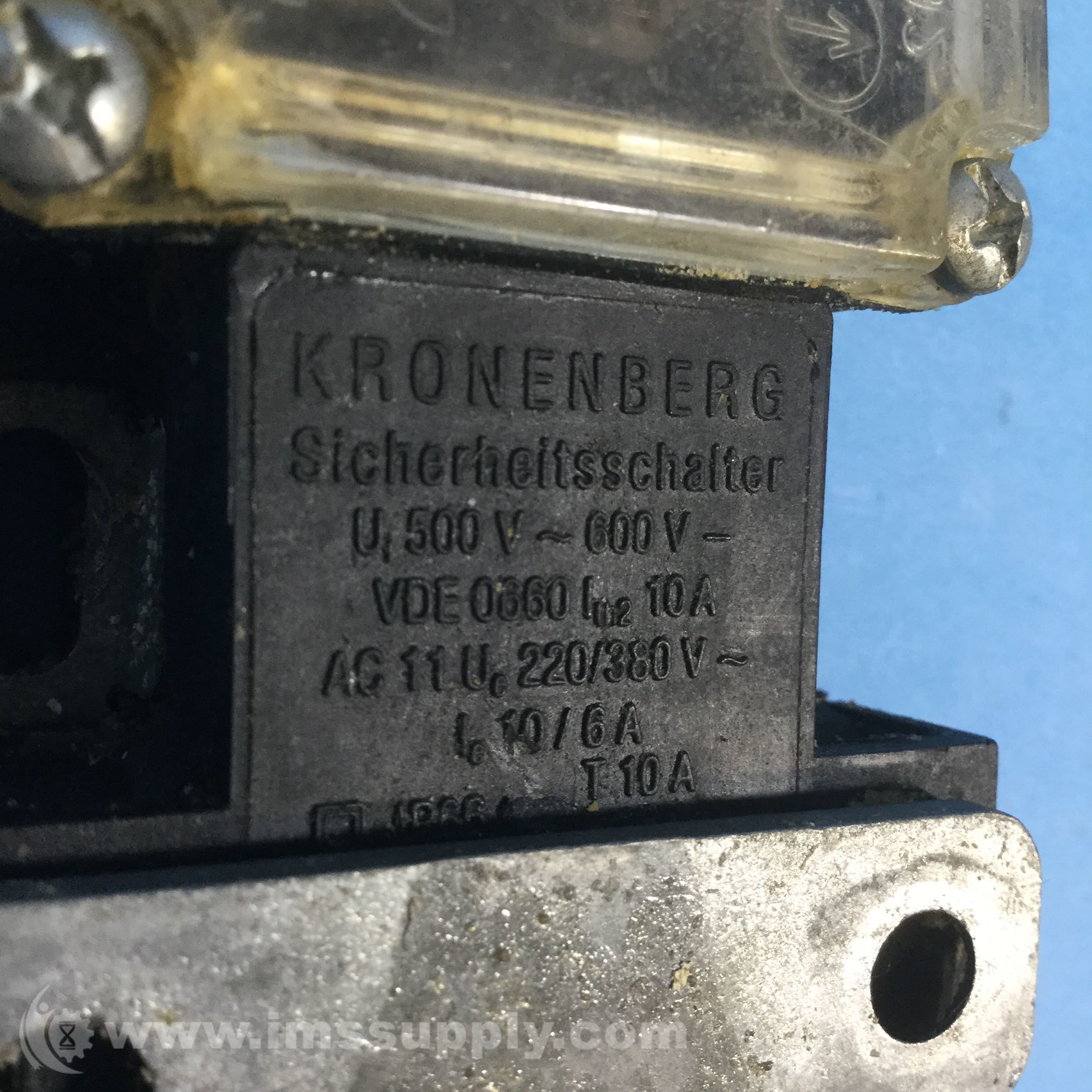 Kronenberg VDE 0660 Safety Interlock Switch Type Wz - IMS Supply
