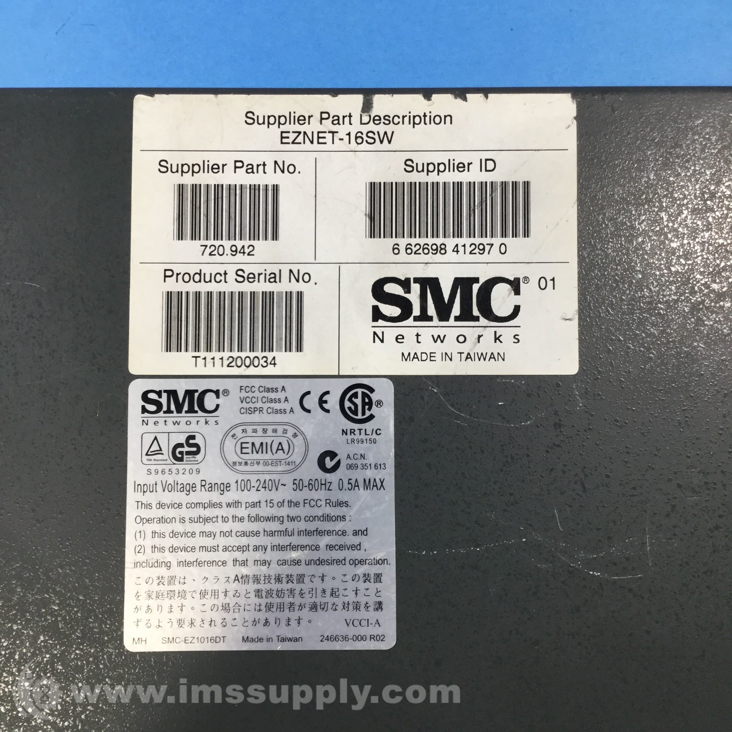 SMC Networks EZNET-16SW 16 Port EZ Ethernet Switch, 10/100 Mbps - IMS ...