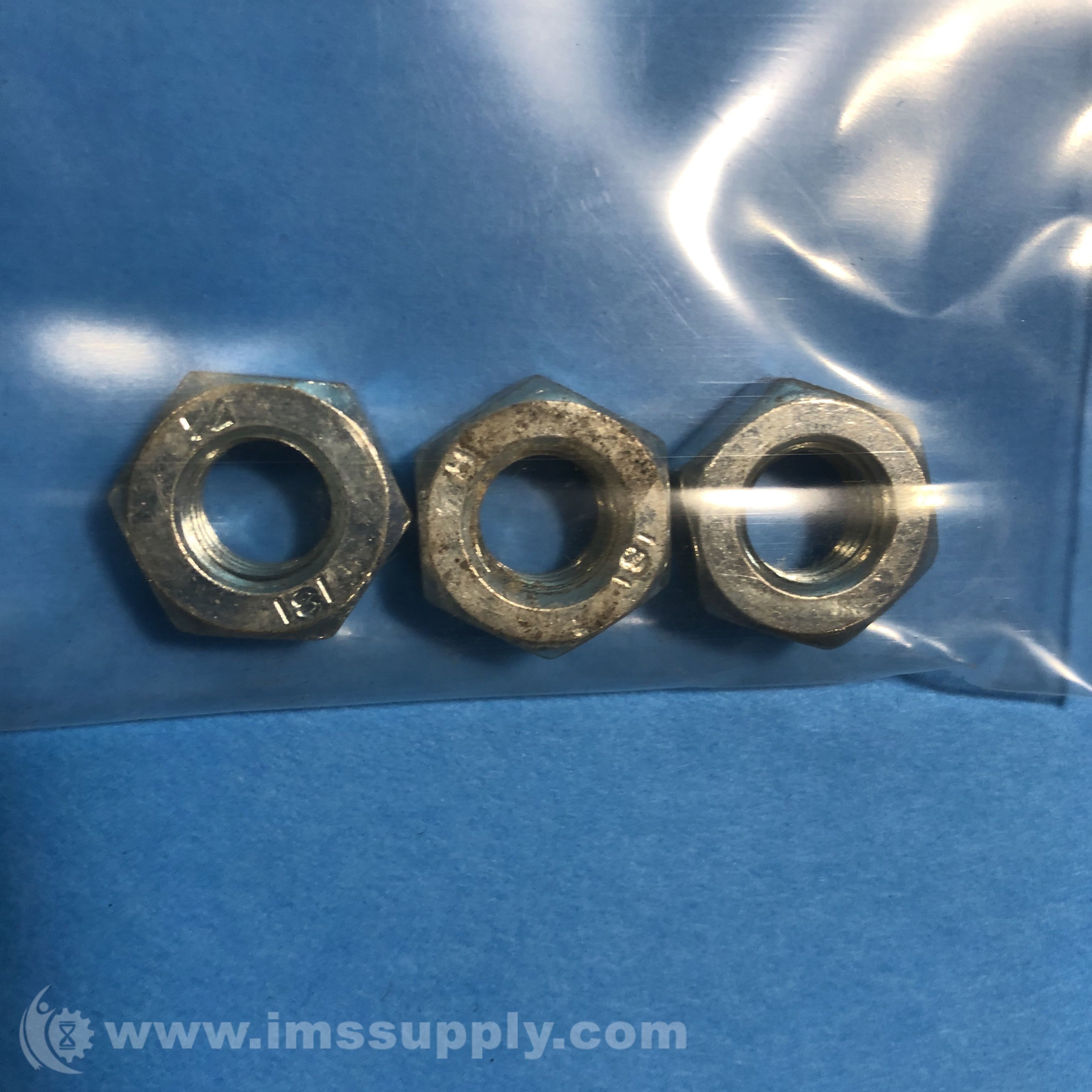 Set of 3 181 Steel Threaded Hex Nuts - IMS Supply