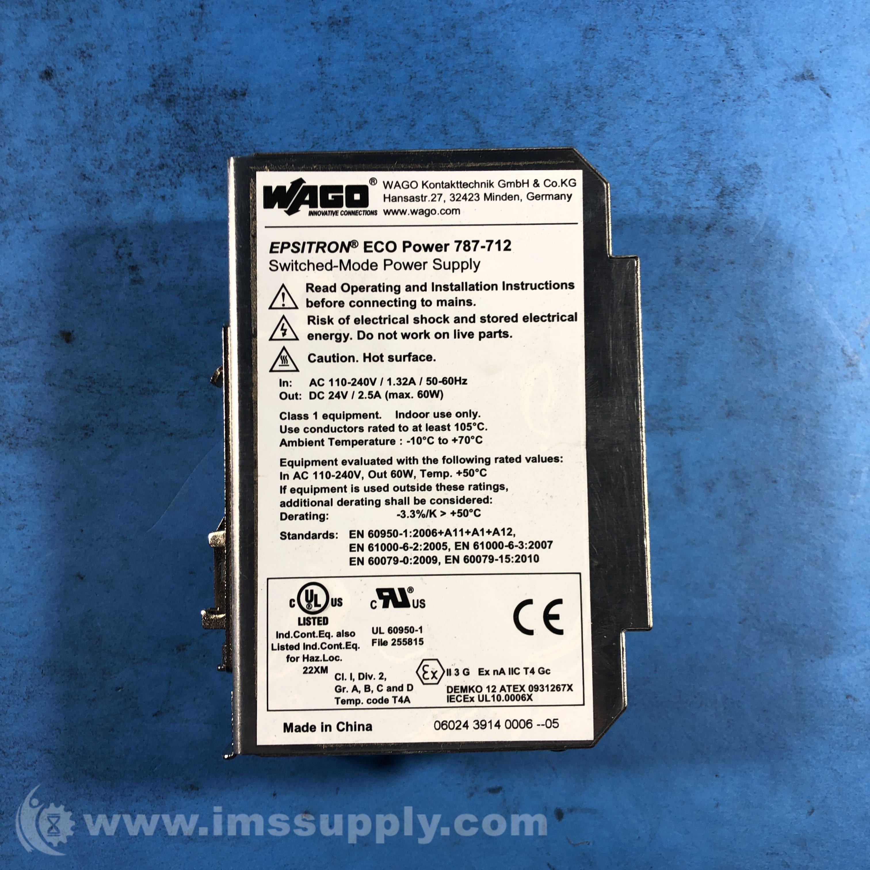 Wago 787-712 Epsitron ECO Power Supply - IMS Supply