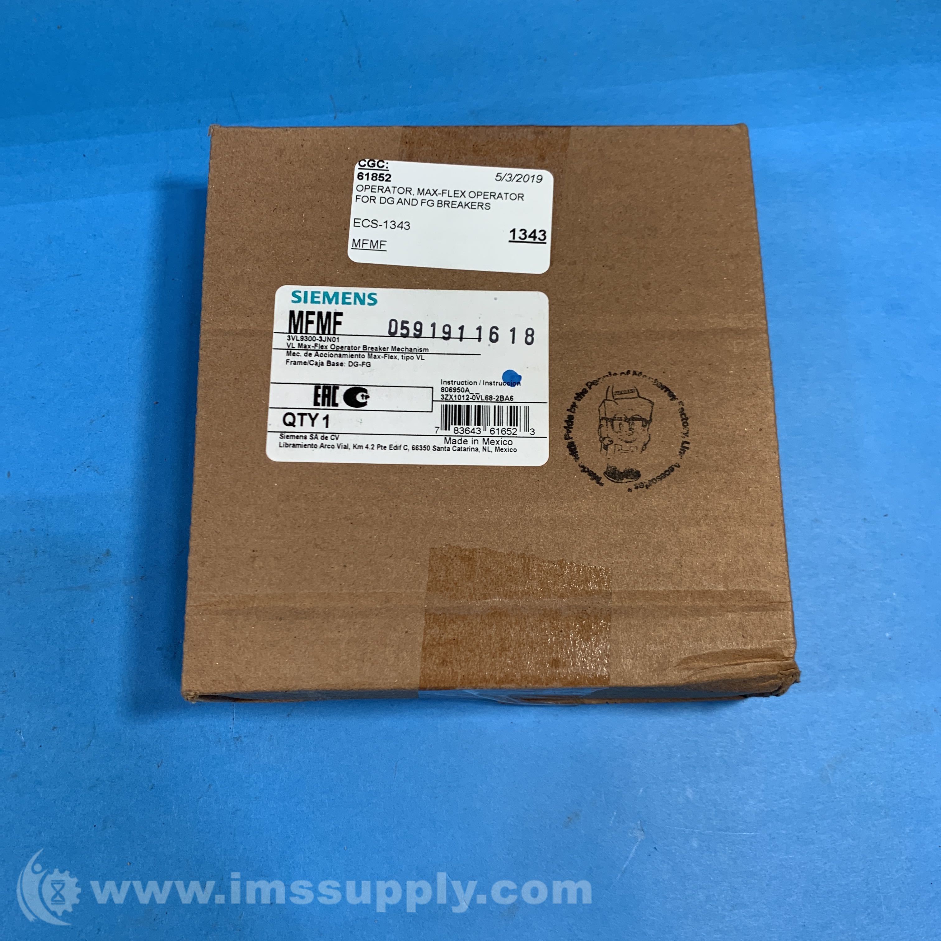 Siemens 3VL9300-3JN01 Breaker Vl Max Flex Operator - IMS Supply