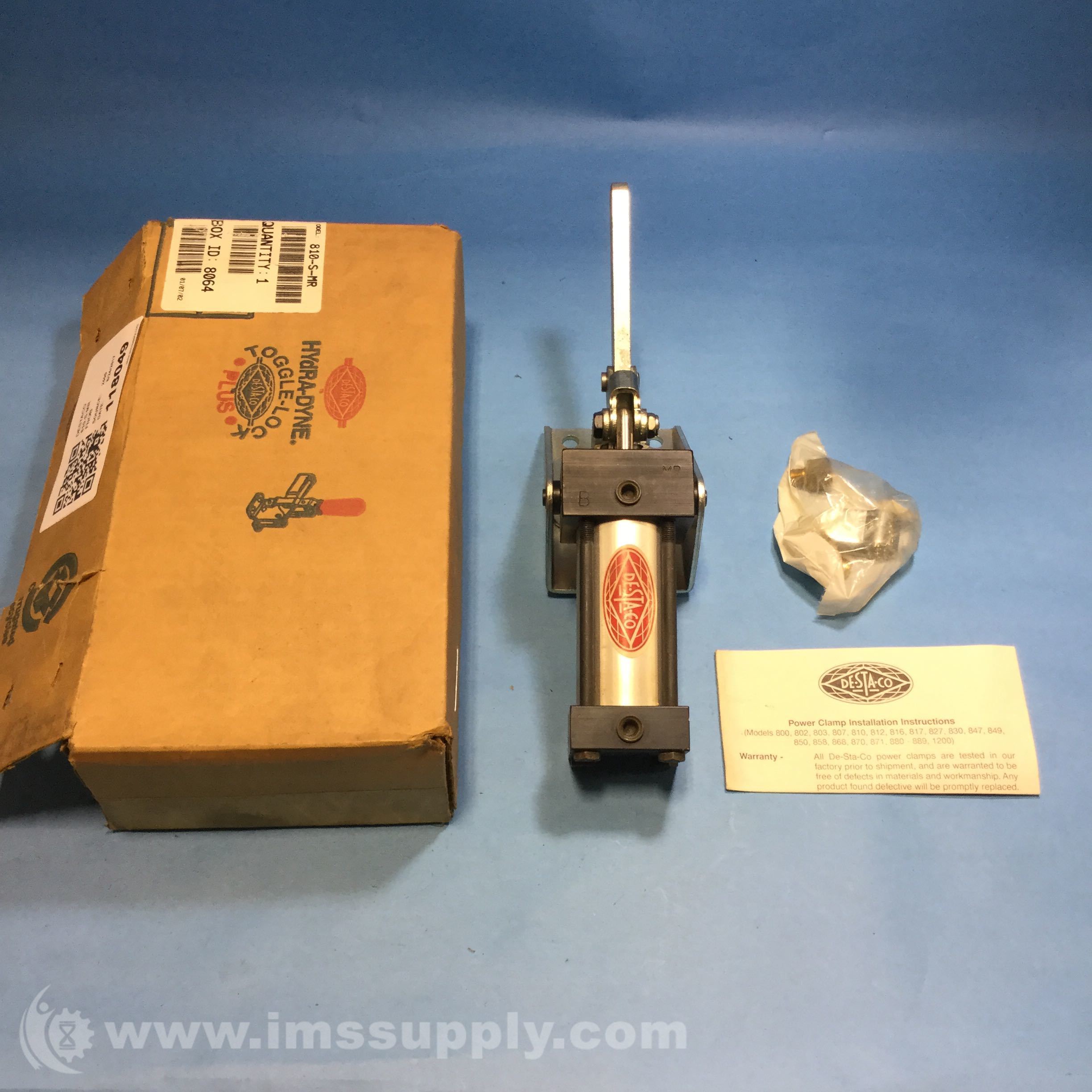 Destaco 810-S-MR Pneumatic Hold DownClamp,Cyl.Horizontal,SolidBar - IMS ...