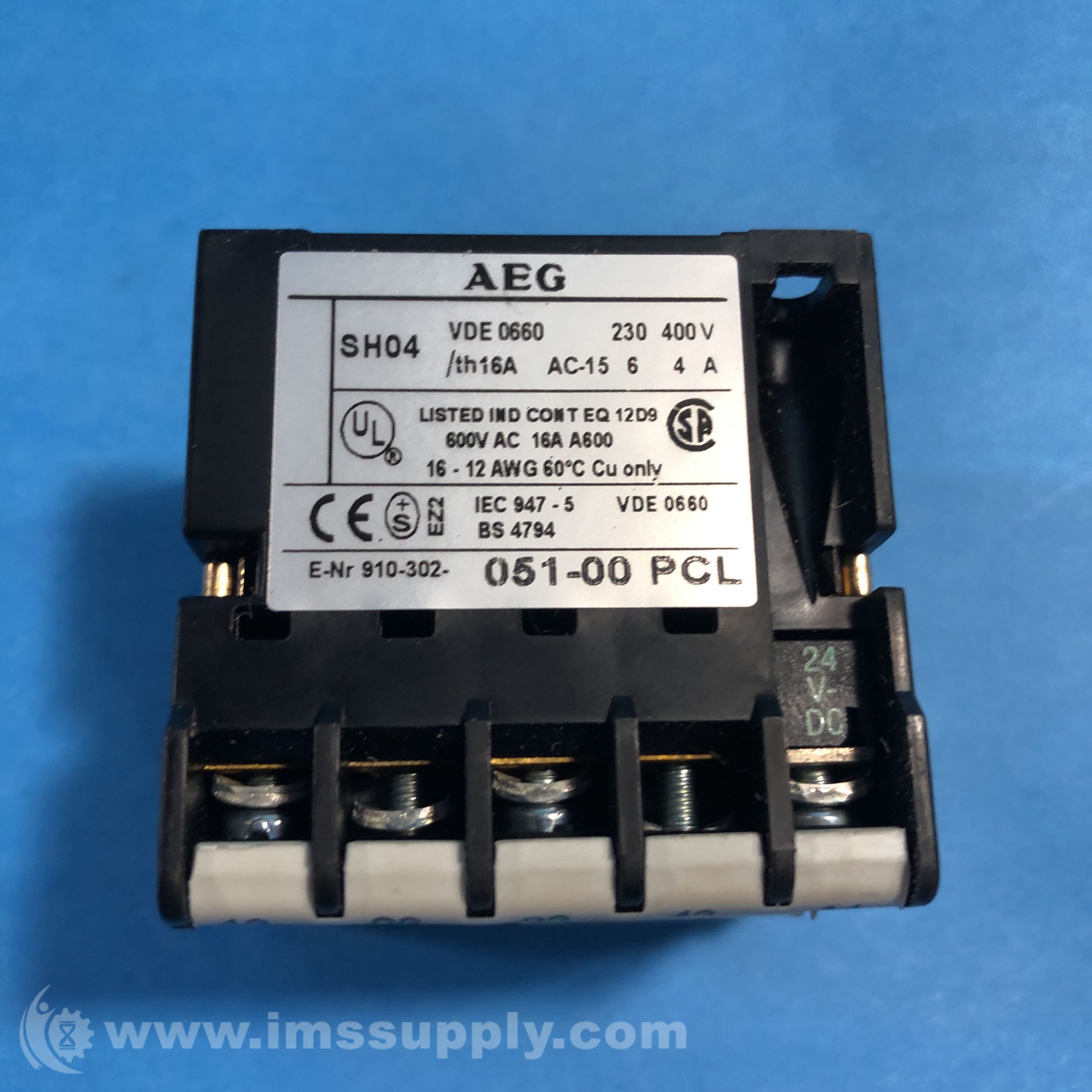 Aeg Motor Control SHO4 Mini Relay, Screw Clamp Terminals - IMS Supply