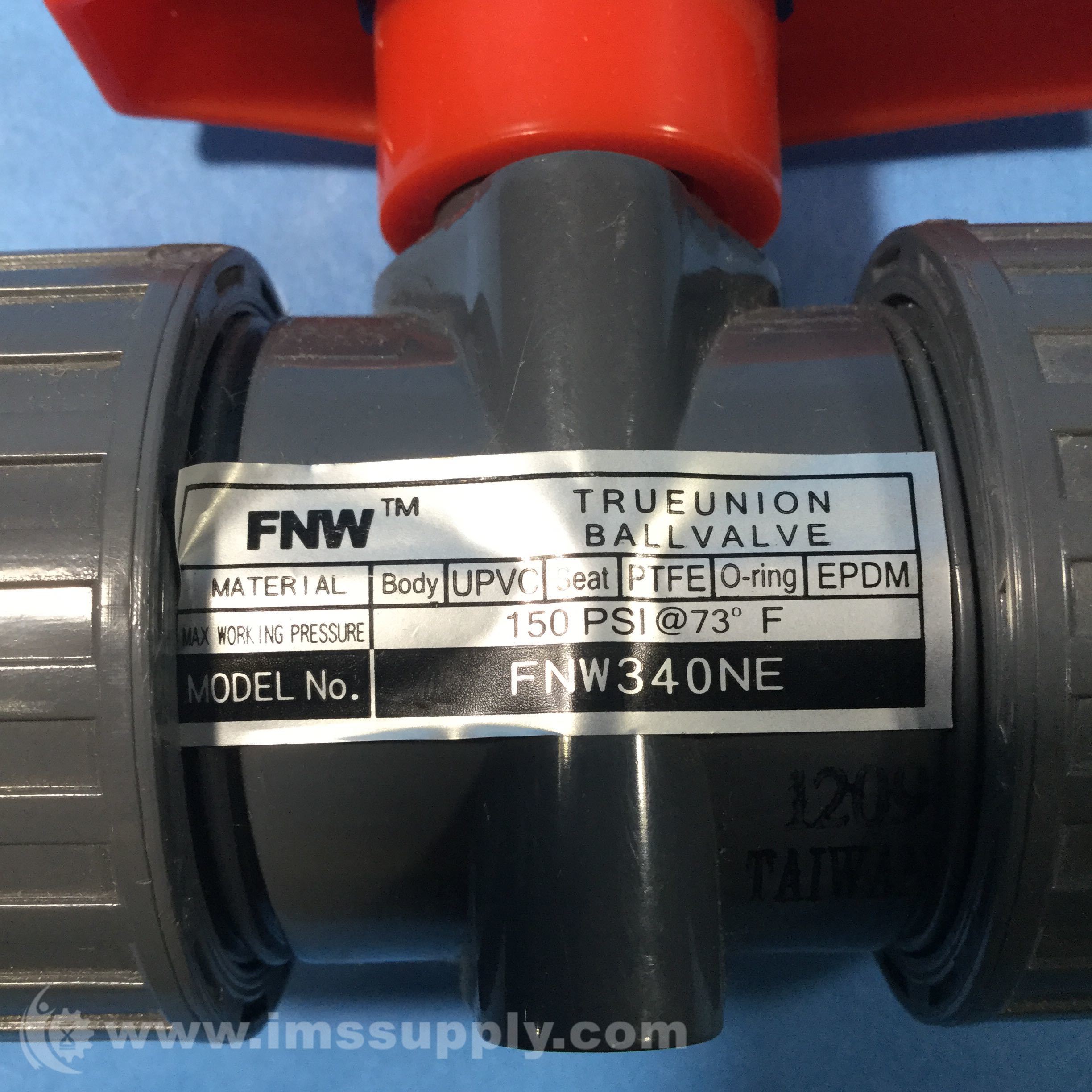 FNW FNW34ONE 1/2 PVC Ball Valve, Full Port Slip - IMS Supply