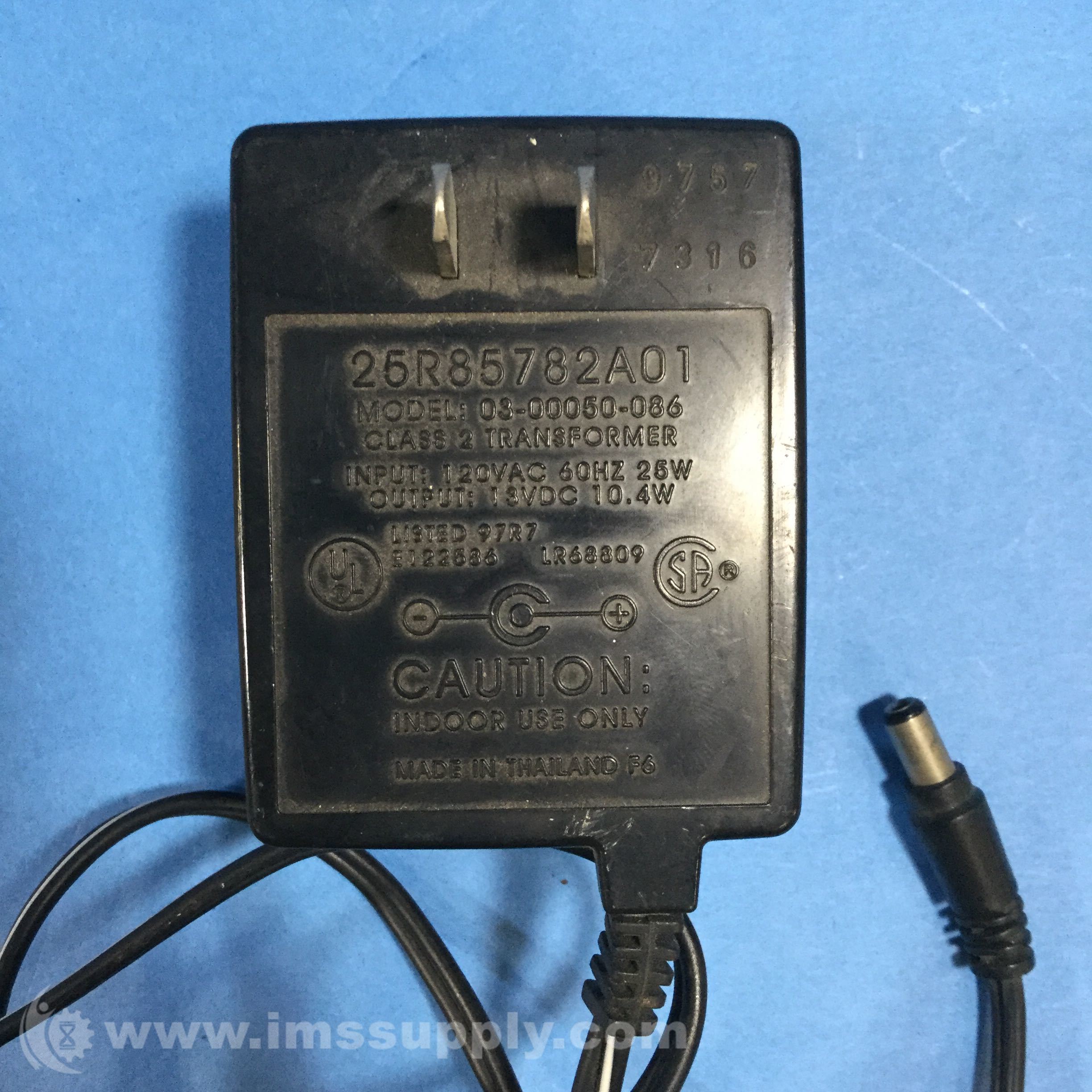 AC Adapter Class 2 Transformer Power Supply 25R85782A01 - IMS Supply