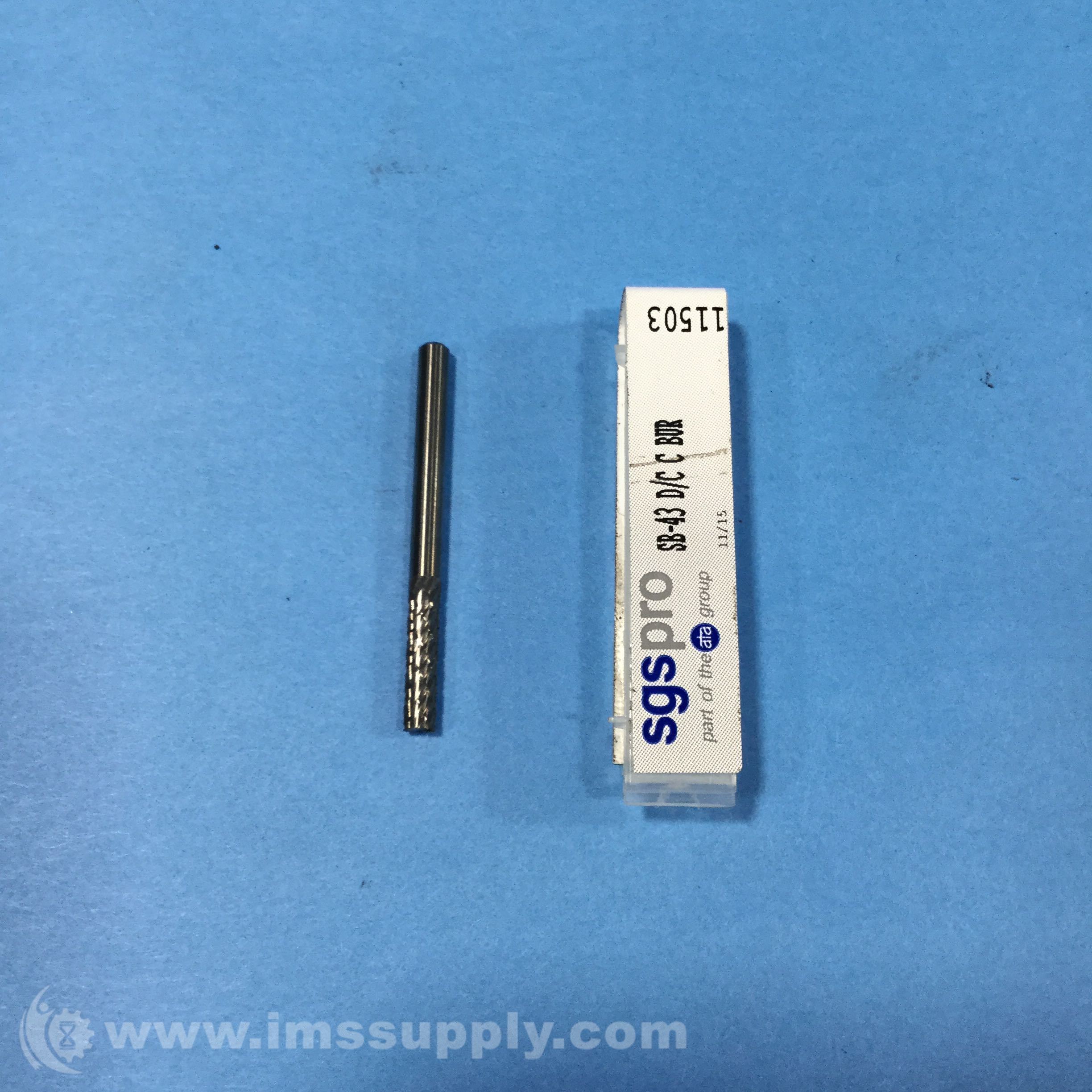 Sgs Tool SB-43 D/C C BUR 1/8 Carbide Bur, Cylinder End Cut - IMS Supply