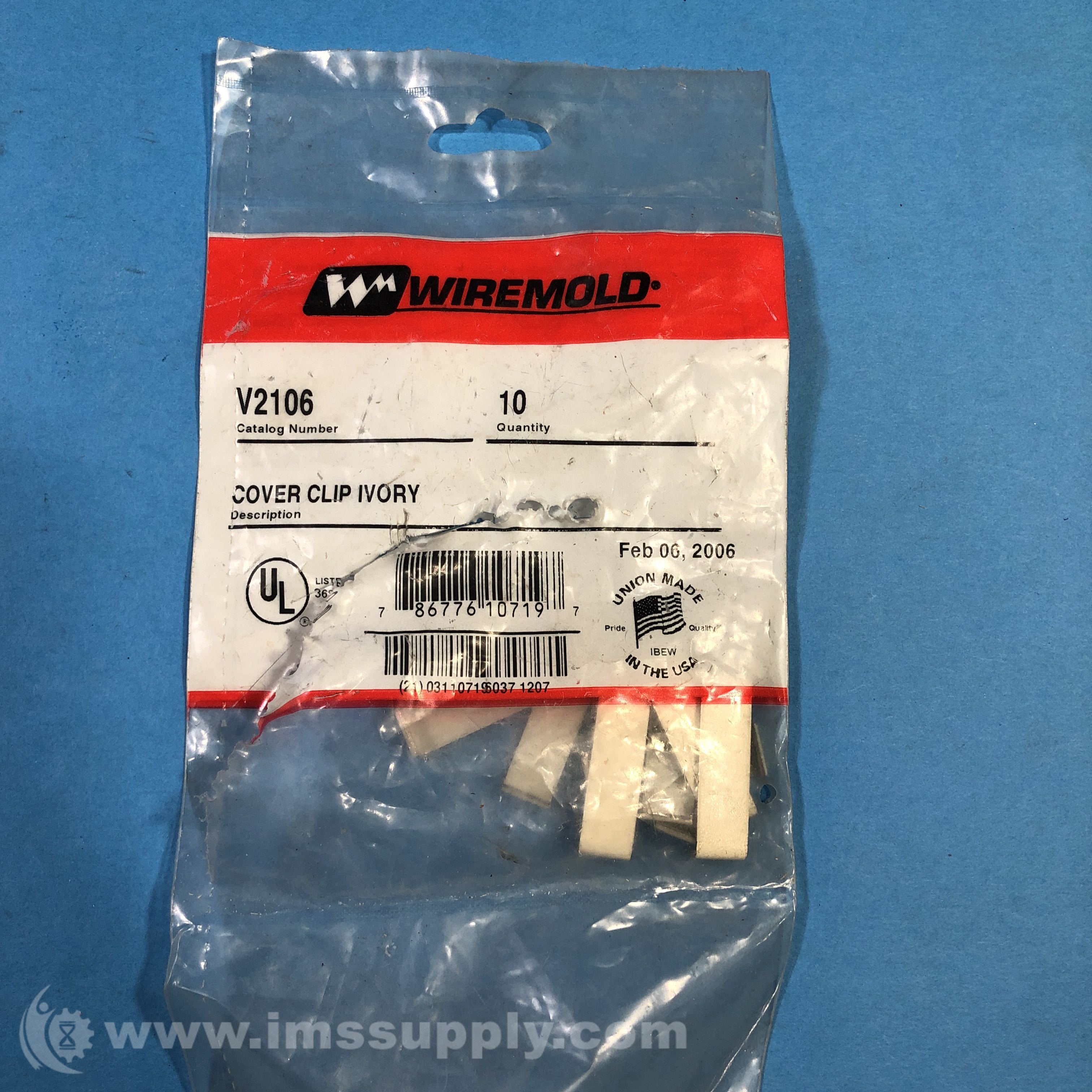 Wiremold V2106 Bag of 10 Raceway Cover Clips - IMS Supply