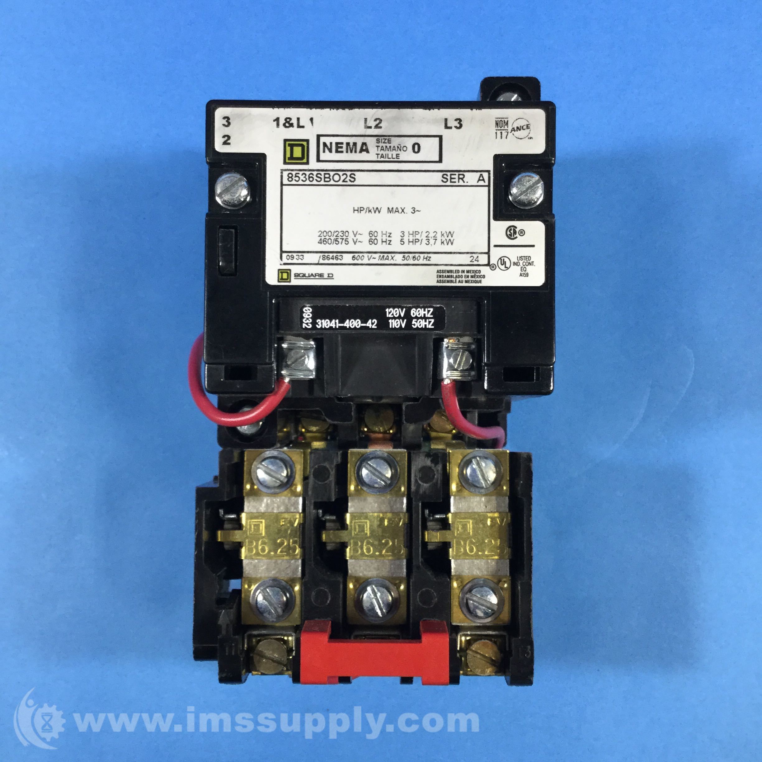Square D 8536SB02S 3P 600V Starter 120V Coil - IMS Supply