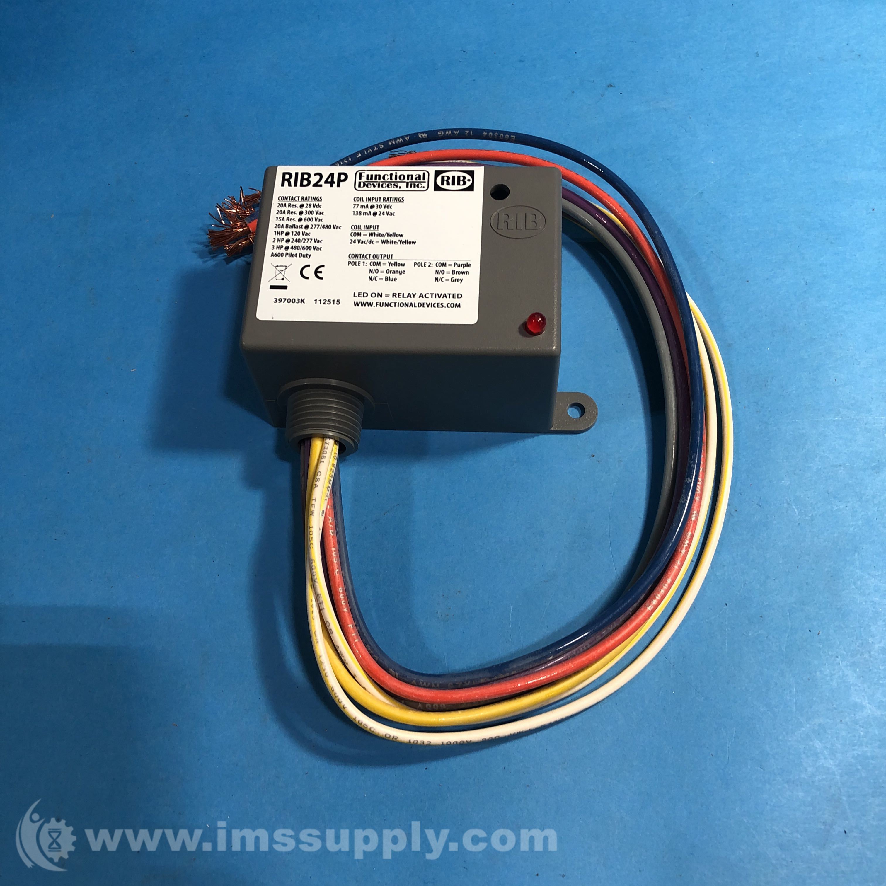 RIB RIB24P Enclosed Relay, DPDT, 20A - IMS Supply