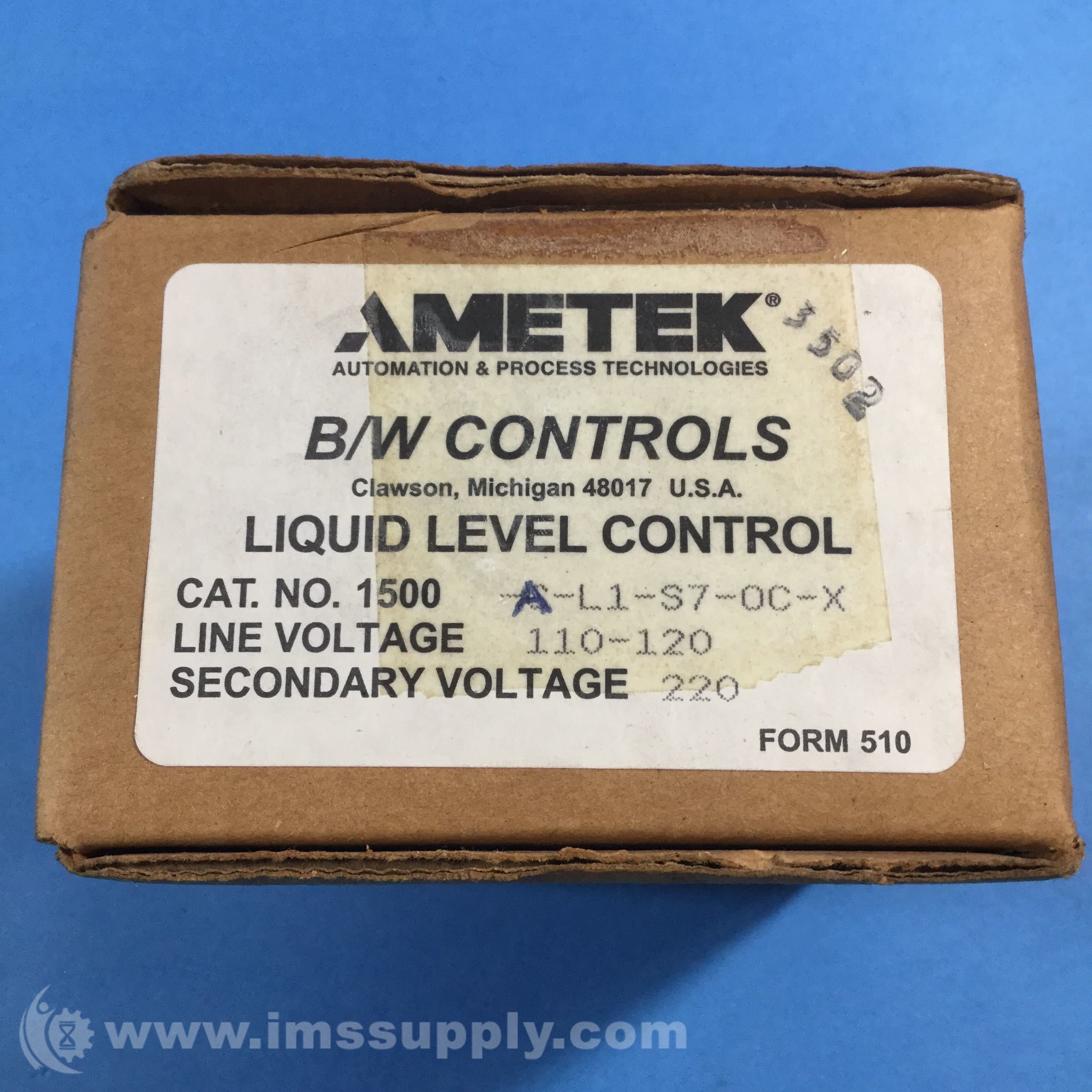 Ametek 1500-A-L1-S7 Liquid Level Control Relay - IMS Supply