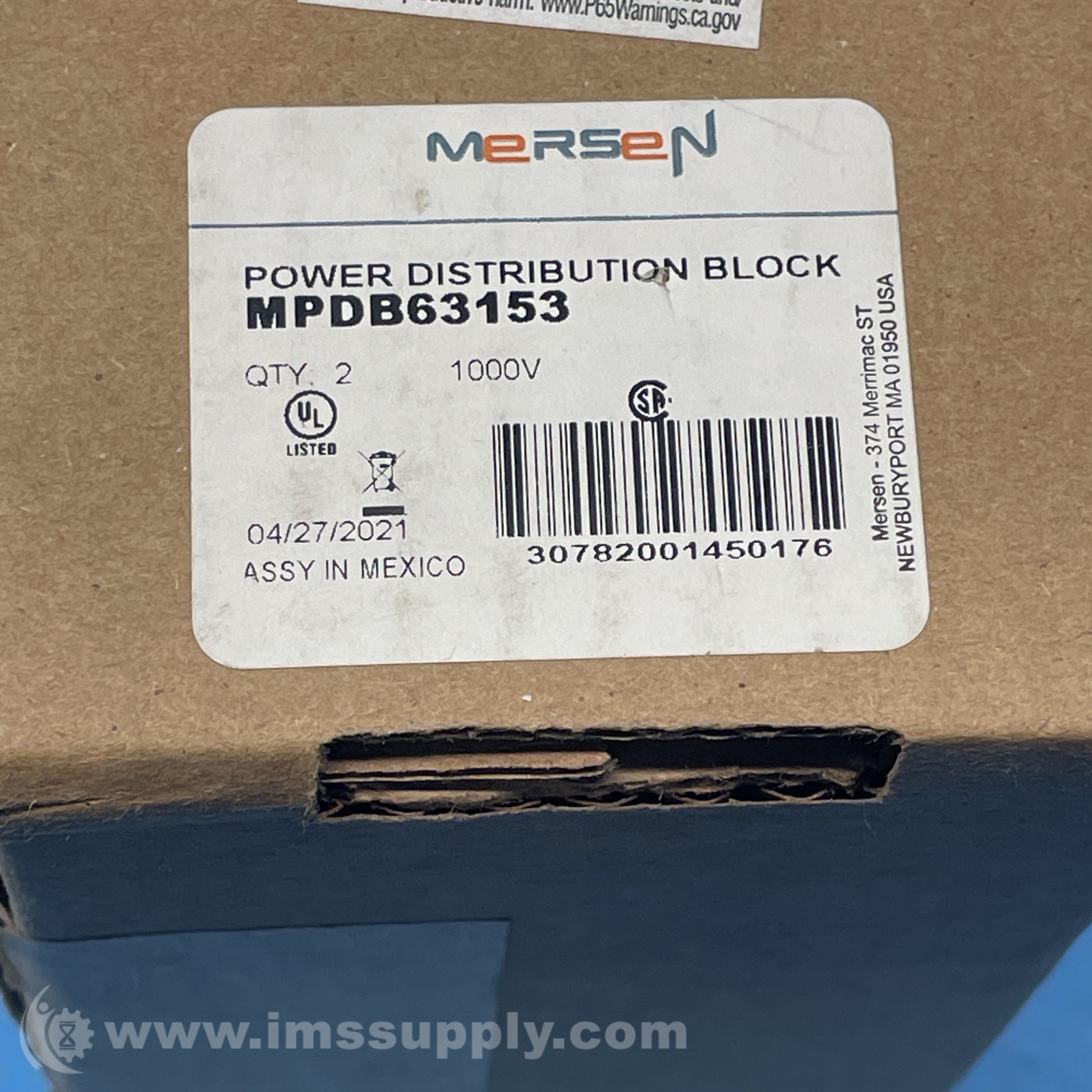 Mersen MPDB63153 Bag of 2 Power Distribution Blocks - IMS Supply