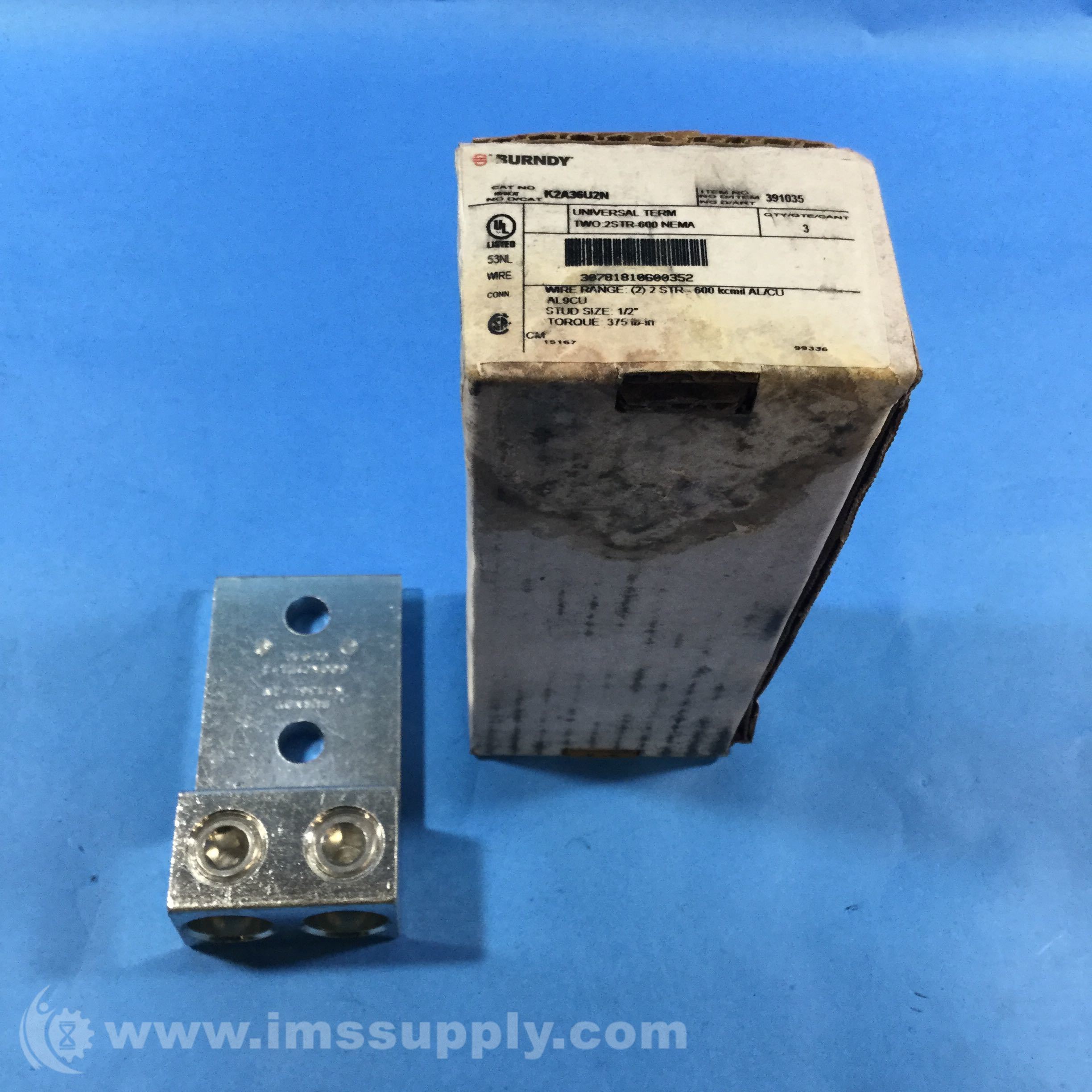 Burndy K2A36U2N Mechanical Connector, Connector Type Lug - IMS Supply
