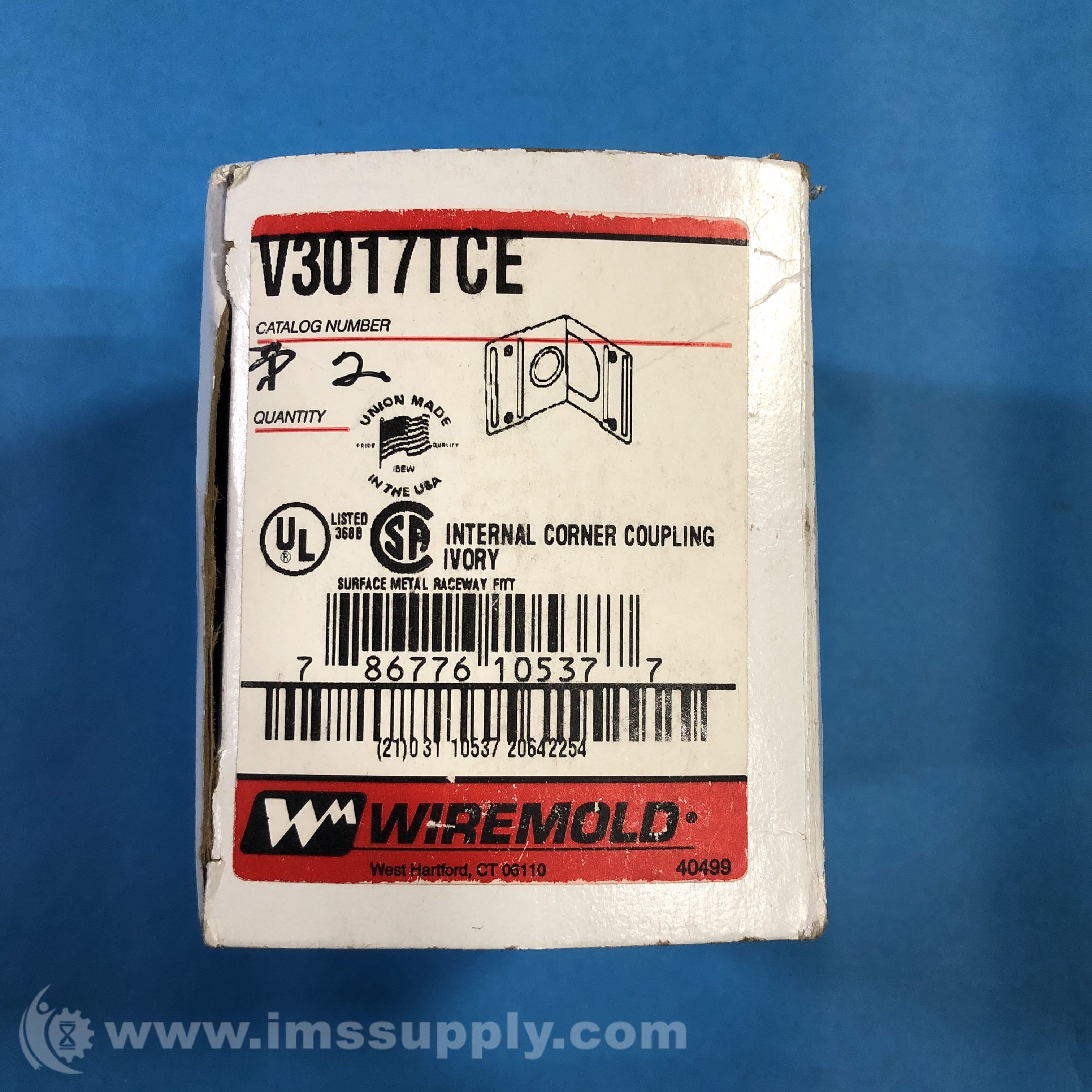 Wiremold V3017TCE Internal Corner Coupling Fitting, For Surfaces - IMS ...