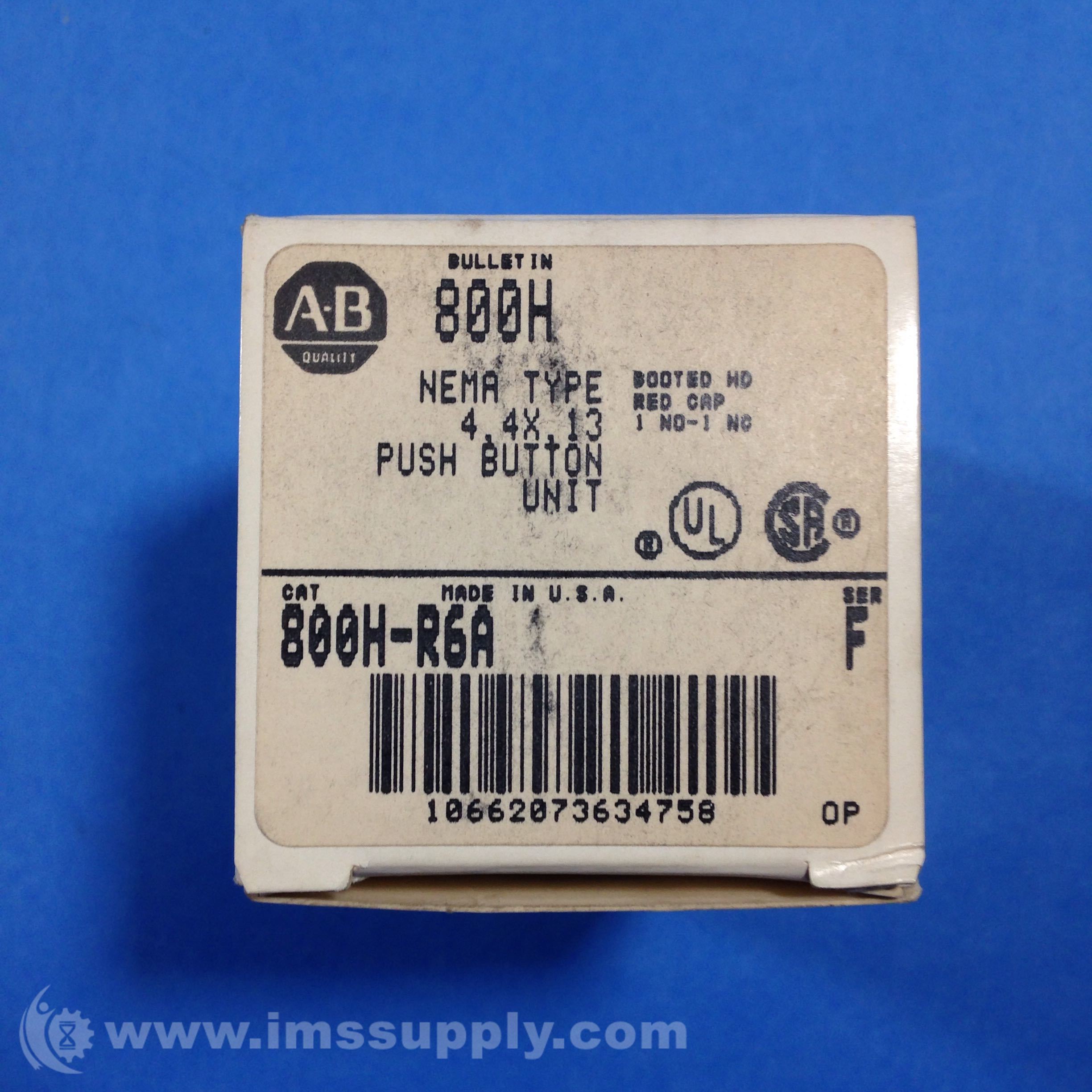 Allen Bradley 800H-R6A Push Button Unit Series F NEMA Type 4 - IMS Supply