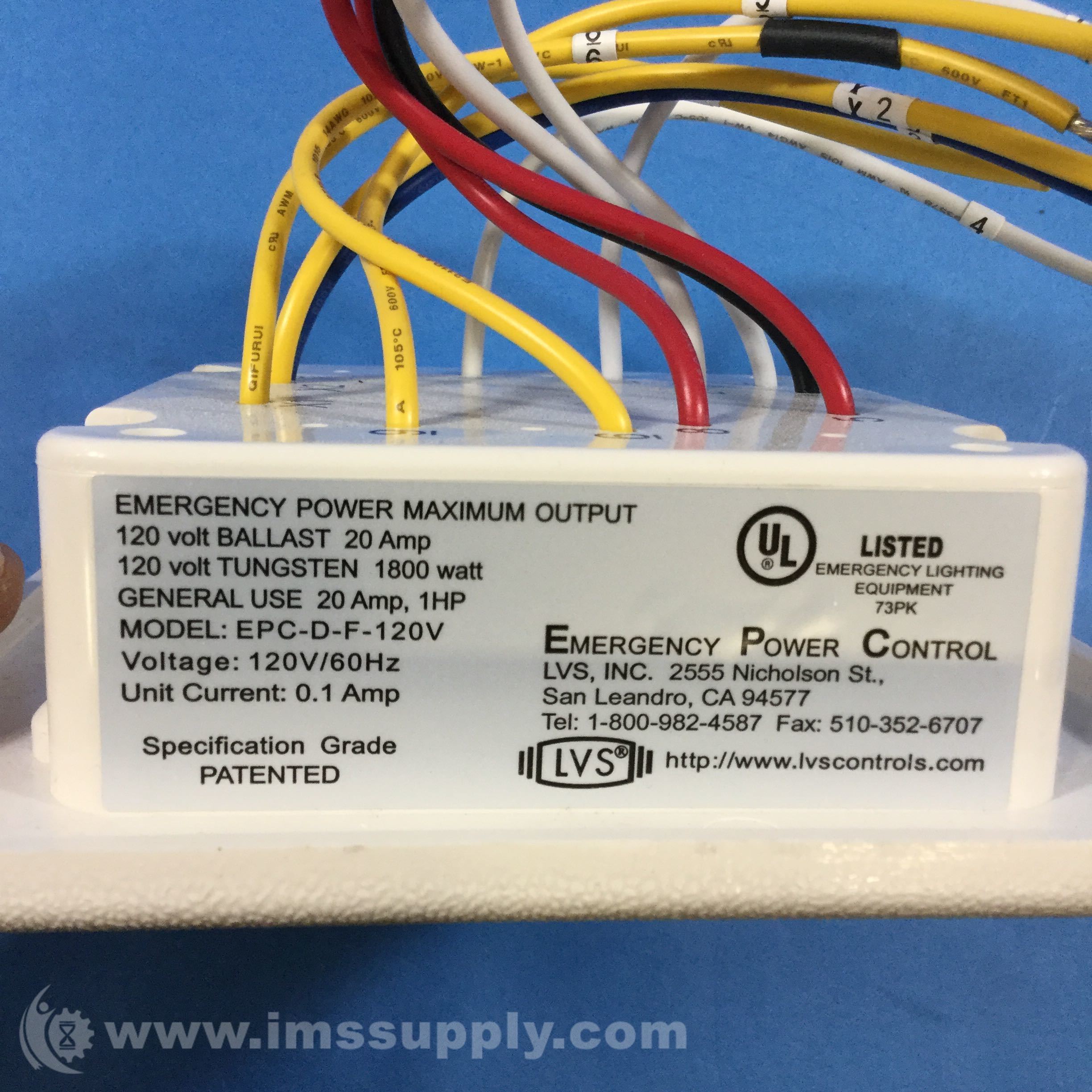 LVS Inc EPC-D-F-120V Emergency Power Transfer Control - IMS Supply