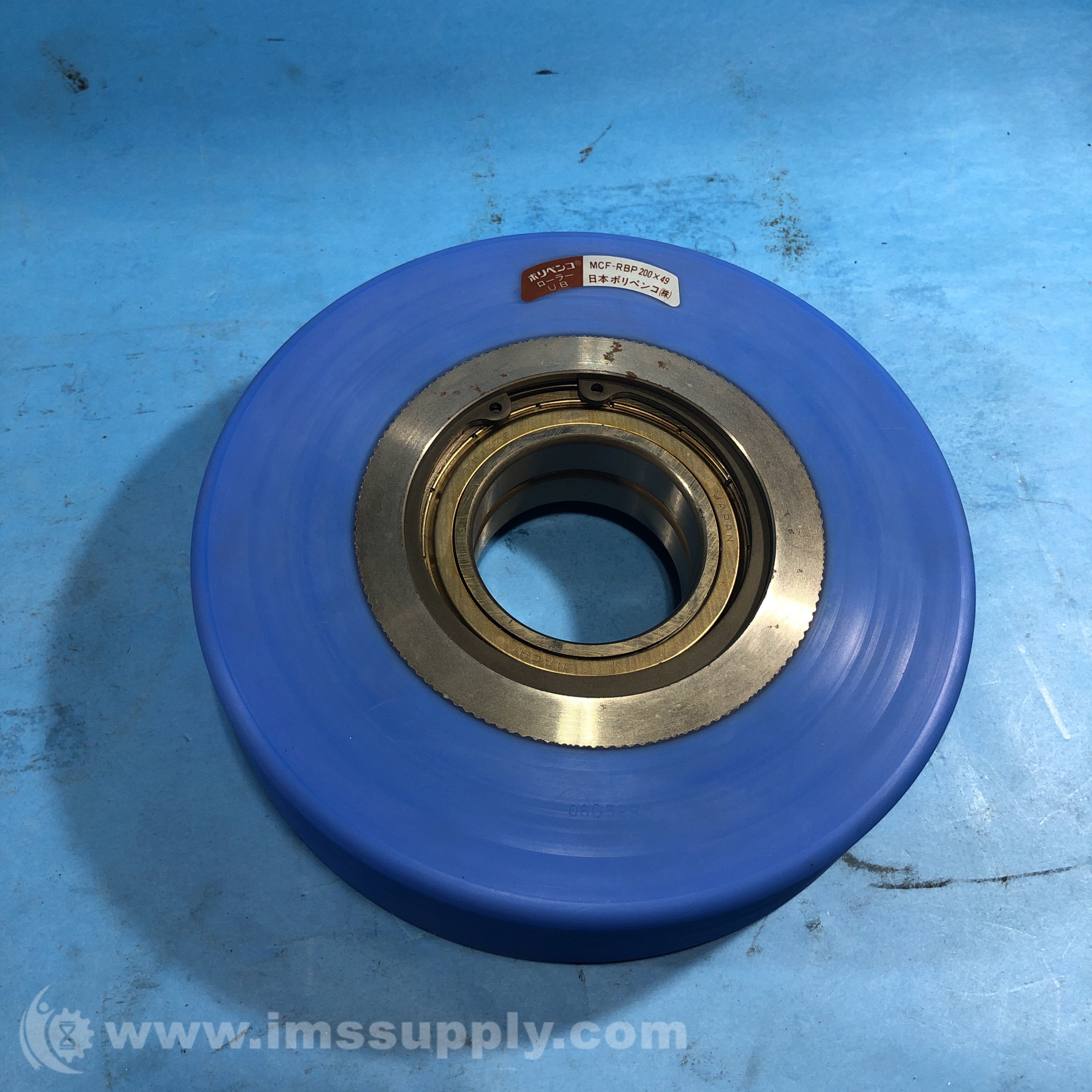 Nippon Polypenco MCF-RBP 200X49 Blue Nylon Pulley Roller Wheel - IMS Supply