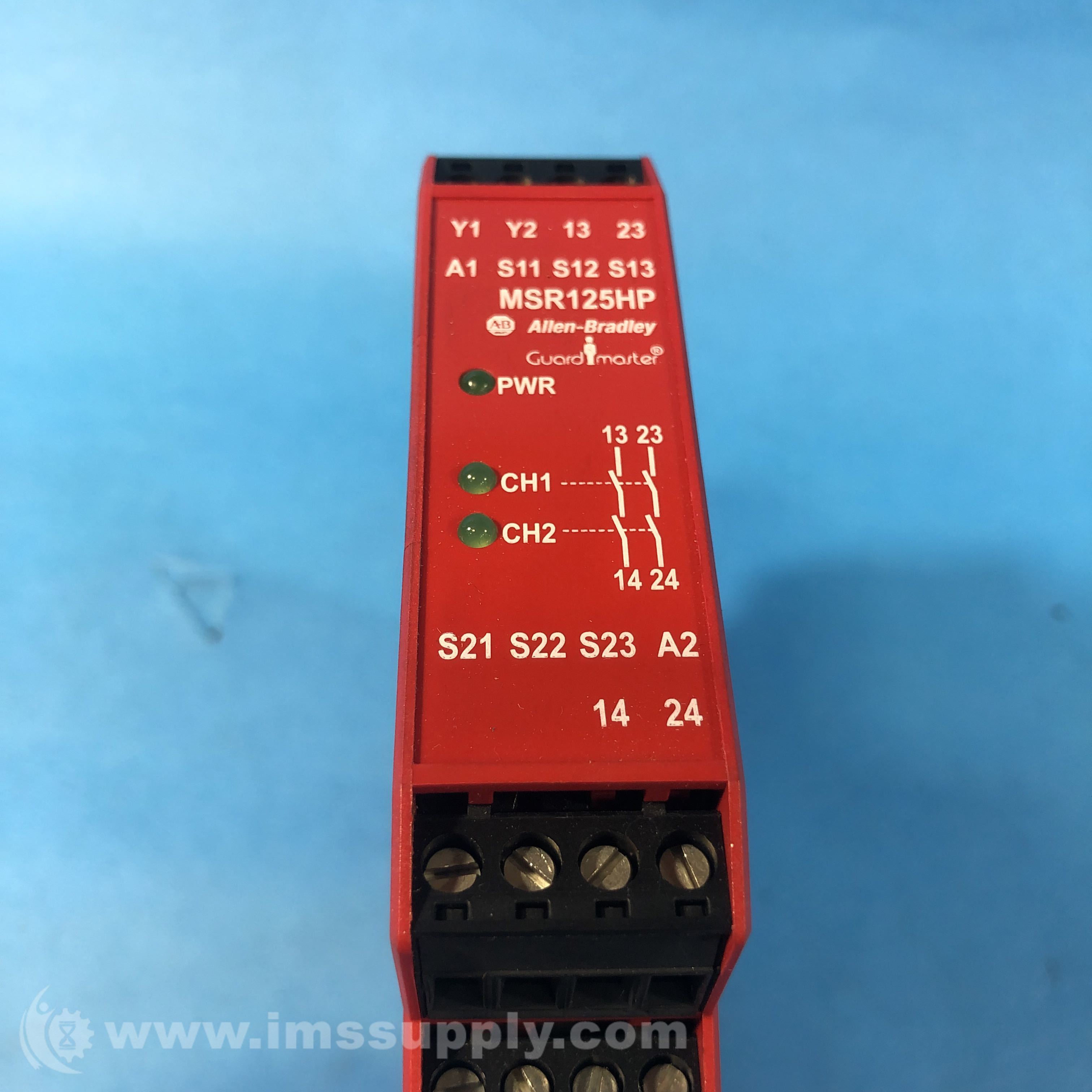 Allen Bradley MSR125HP Safety Relay, 24VAC/DC, 2NO, 22.5MM - IMS Supply