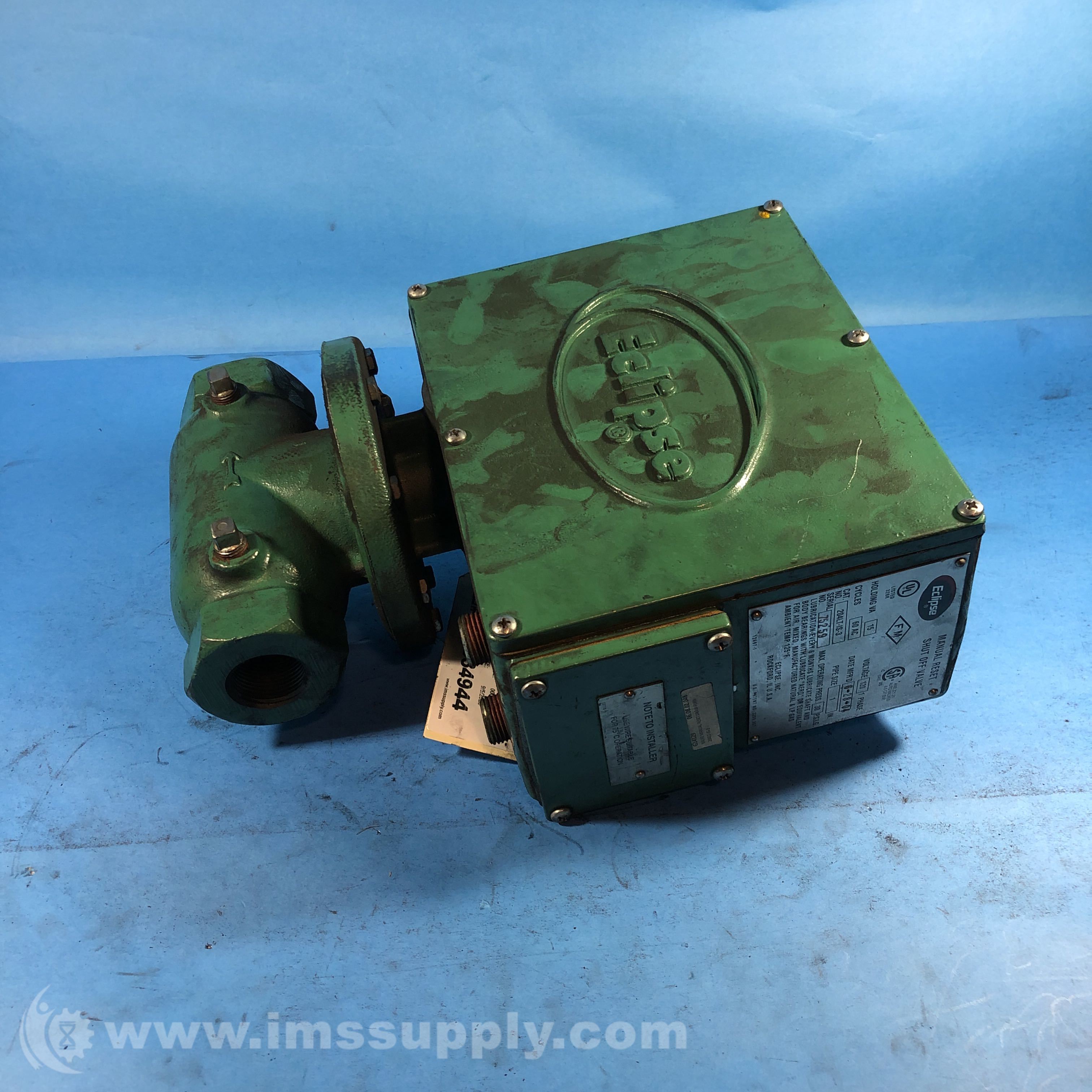 Eclipse 204LT-IS-3 Shut Off Electric Iron 1 inch NPT Globe Valve - IMS ...