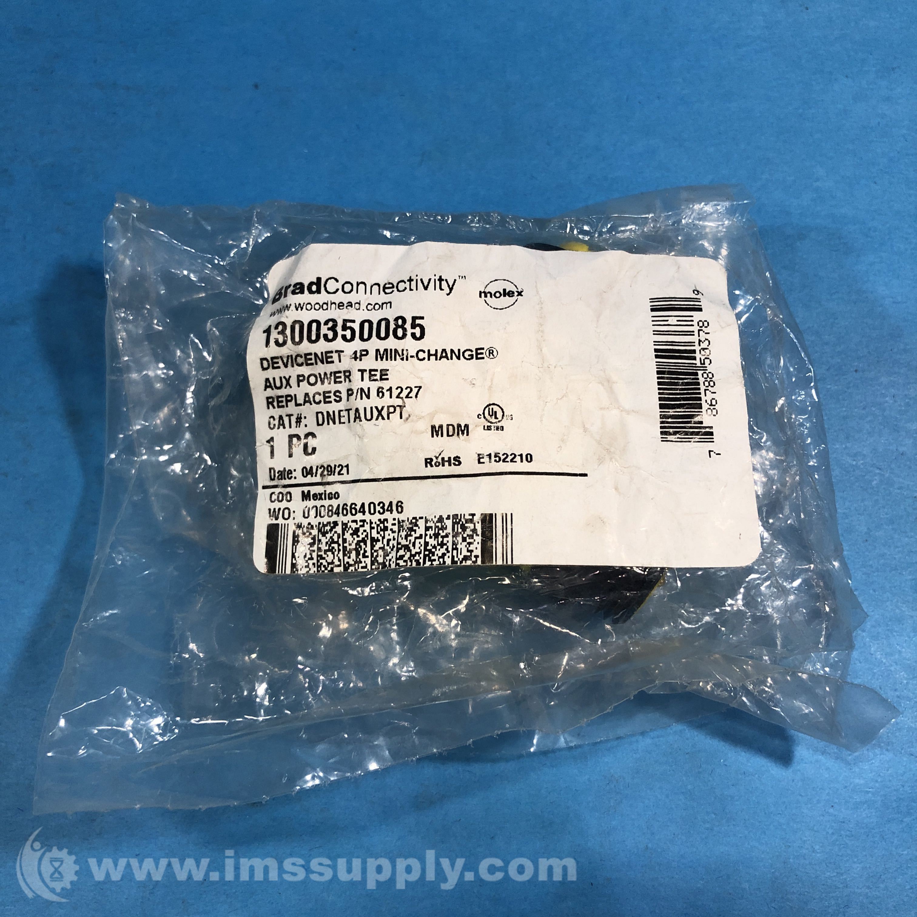 Molex 1300350085 Devicenet 4P AUX Power TEE - IMS Supply