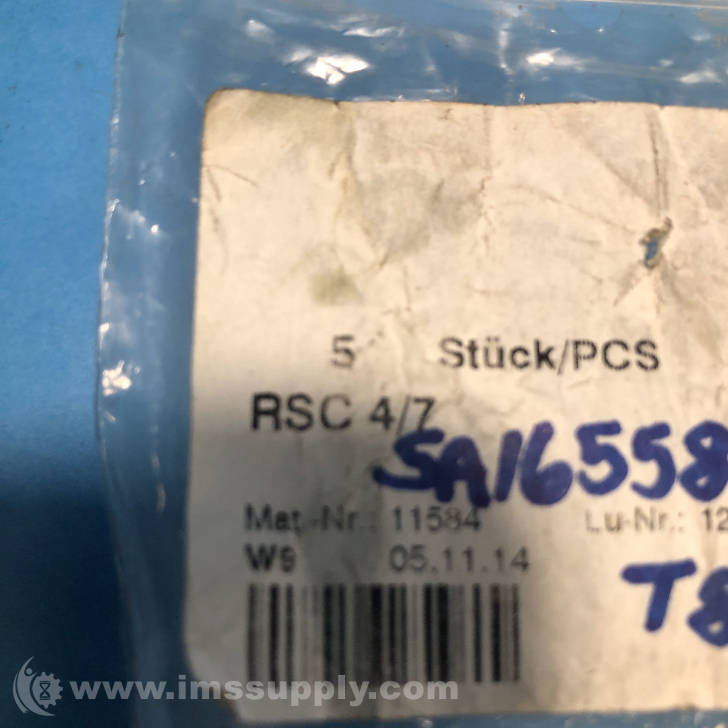 Lumberg Automation RSC 4/7 Bag of 5 Sensor Connectors - IMS Supply