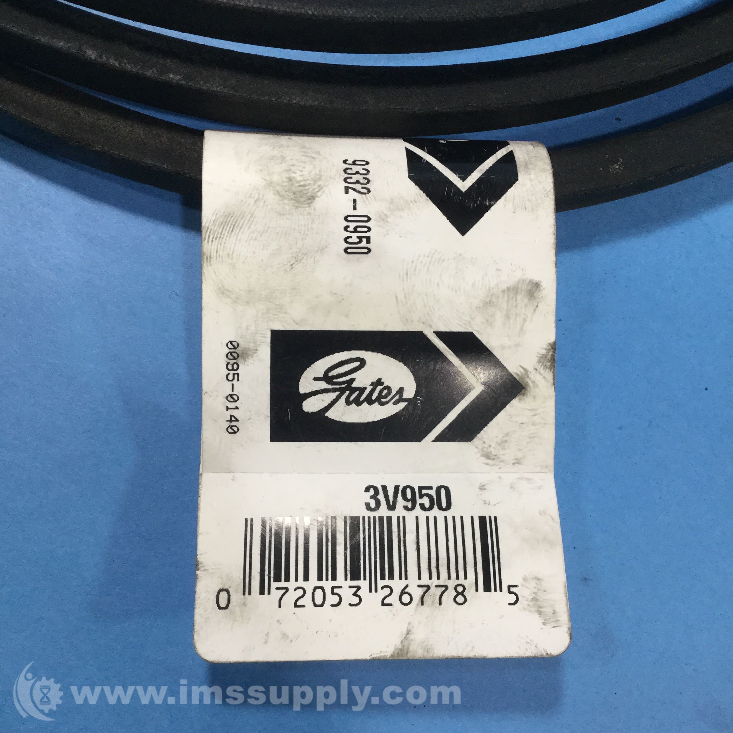 Gates 3V950 9332-0950 V-Belt - 3V Section, 0.3750 in Top Width - IMS Supply