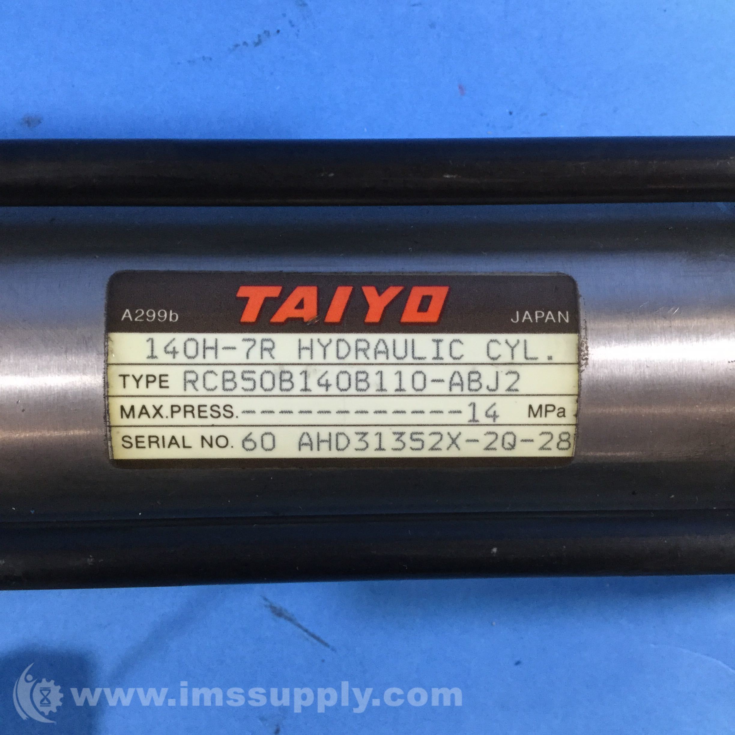 Taiyo 140H-7R Cylinder Type RCB50B140B110-ABJ2, 14MPa - IMS Supply