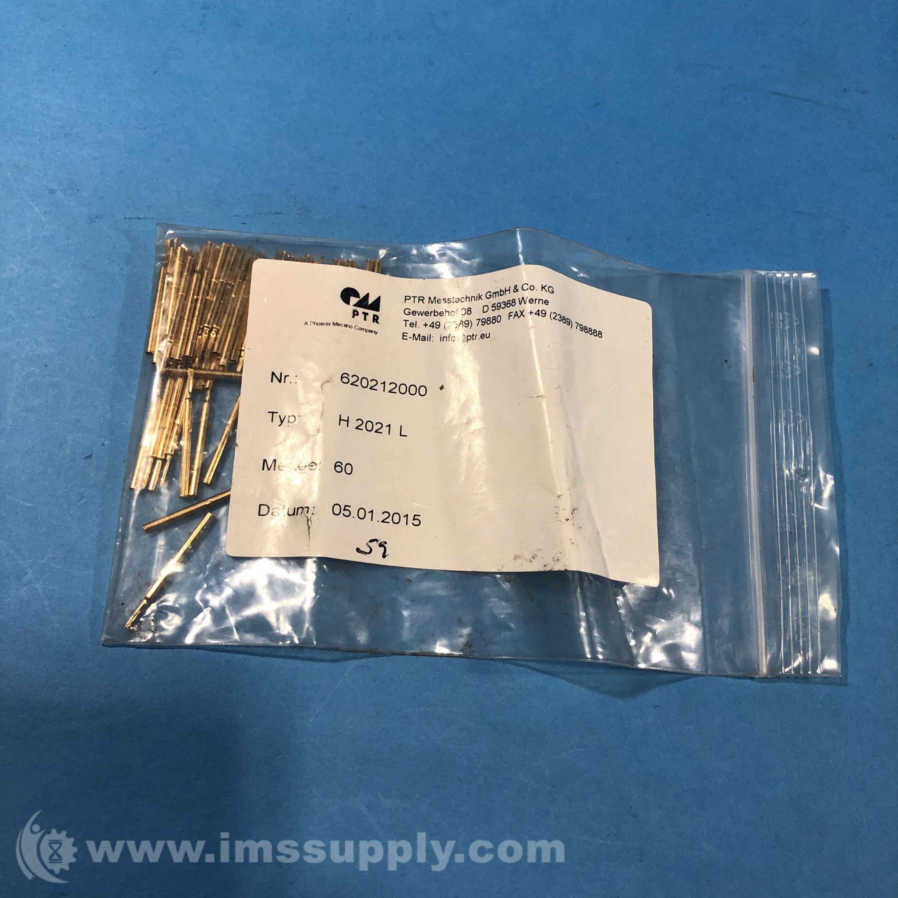 PTR Hartmann H 2021 L Bag of 60 Contact Test Probe Pins - IMS Supply