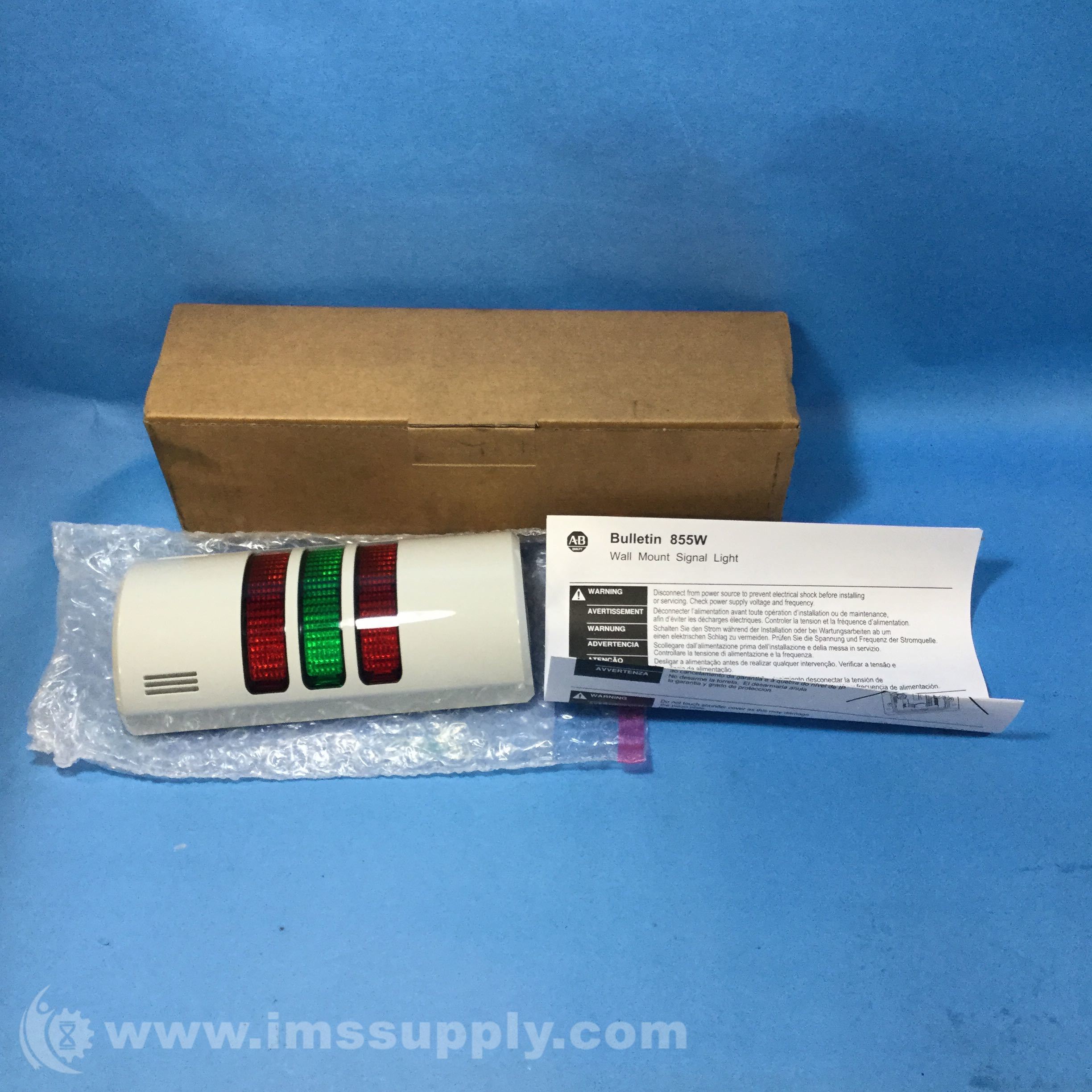 Allen Bradley 855W-G10L4Y3L4 Wall Mount Signal Light - IMS Supply