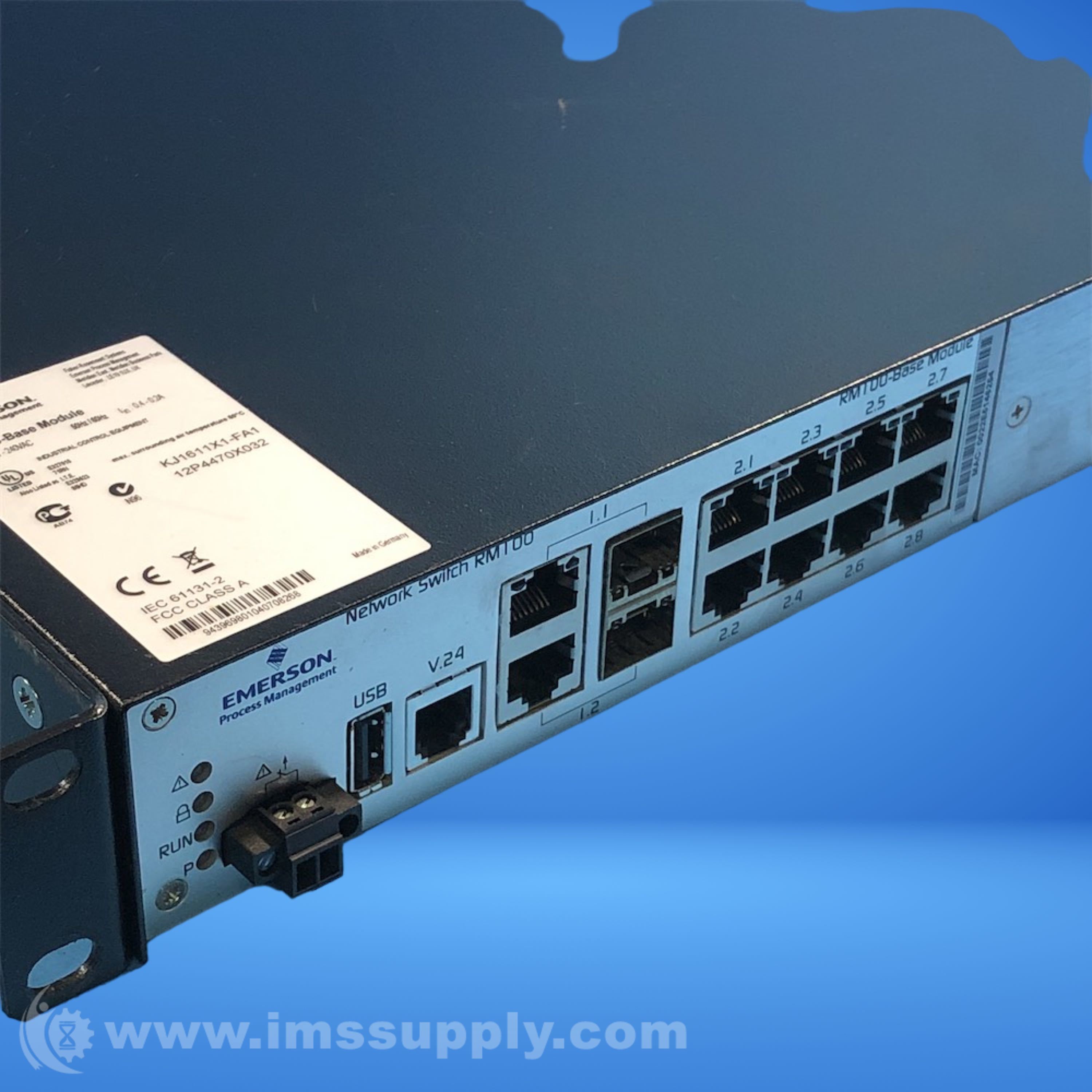 Emerson RM100 Network Switch, 8 Port 10/100 Base-TX RJ45 - IMS Supply
