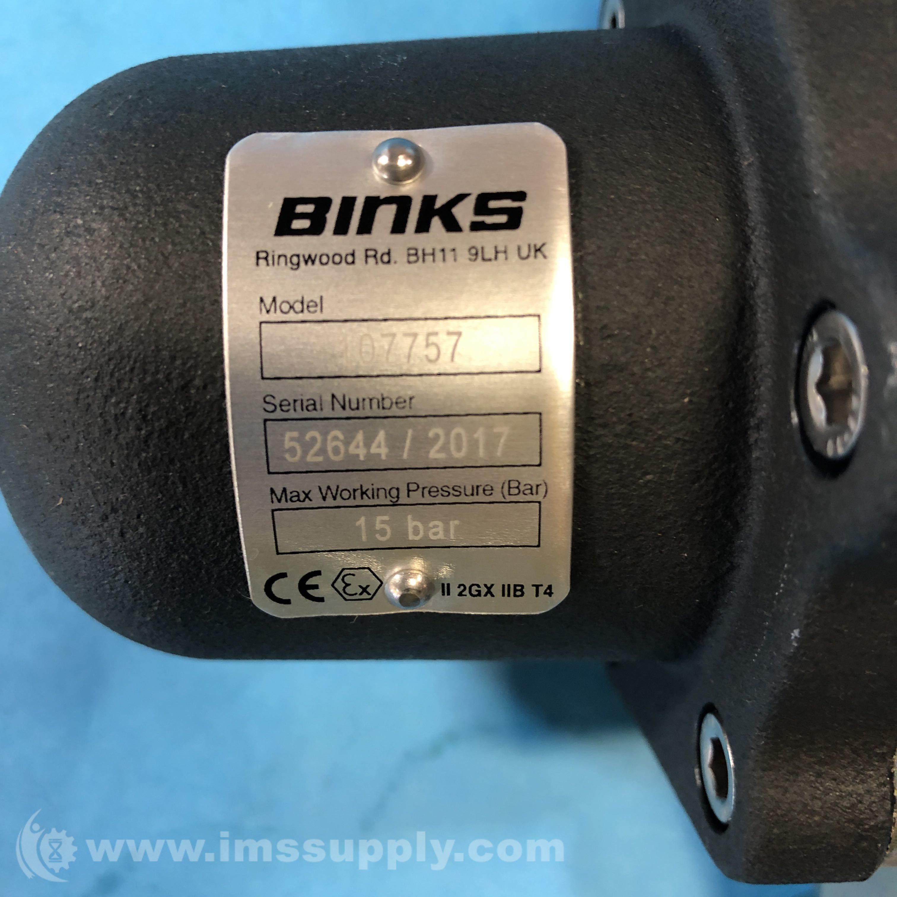 Binks 107757 Pressure Regulator, Low Shear - IMS Supply