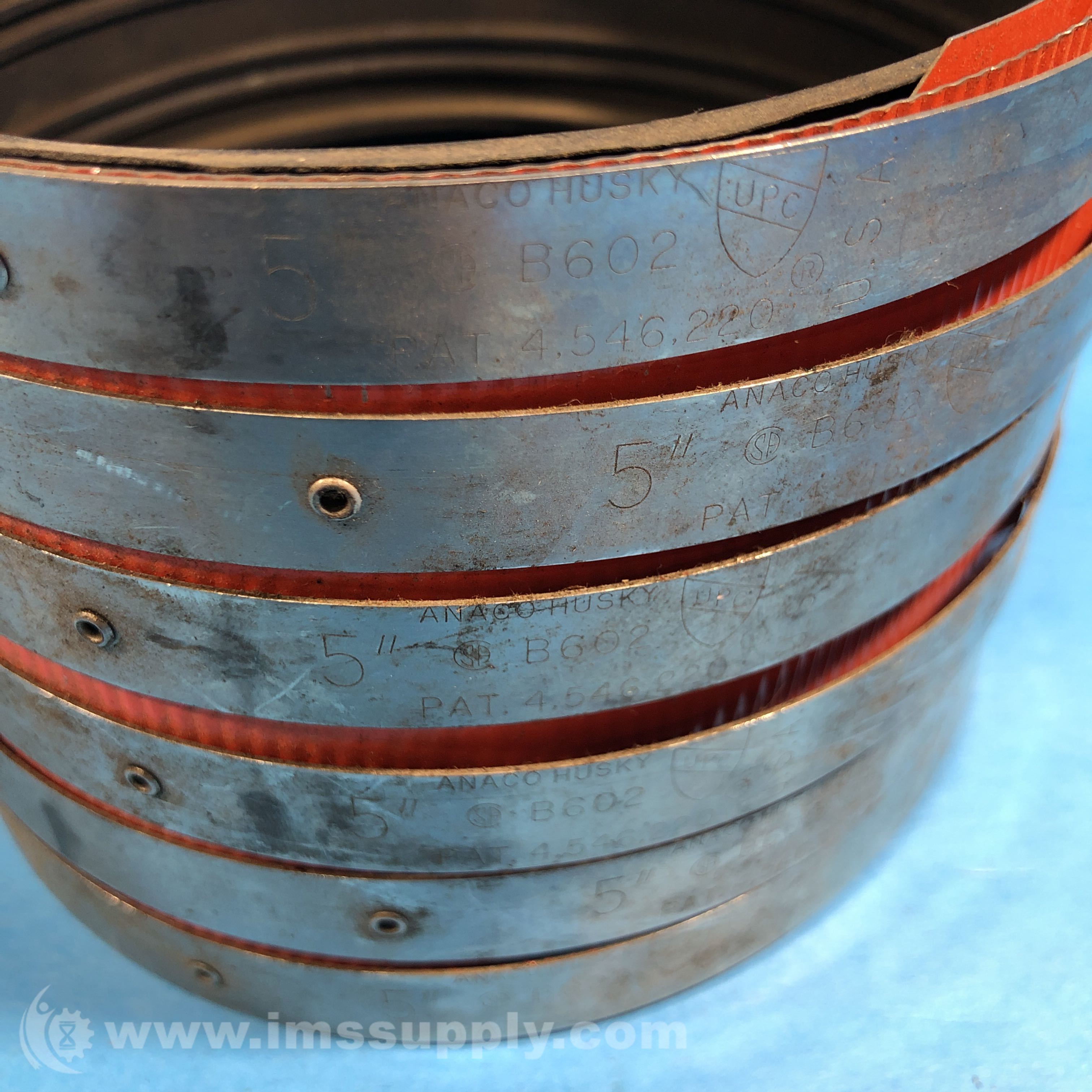 Anaco-Husky 00121 No-Hub Coupling, Size 5, 6 Clamps - IMS Supply