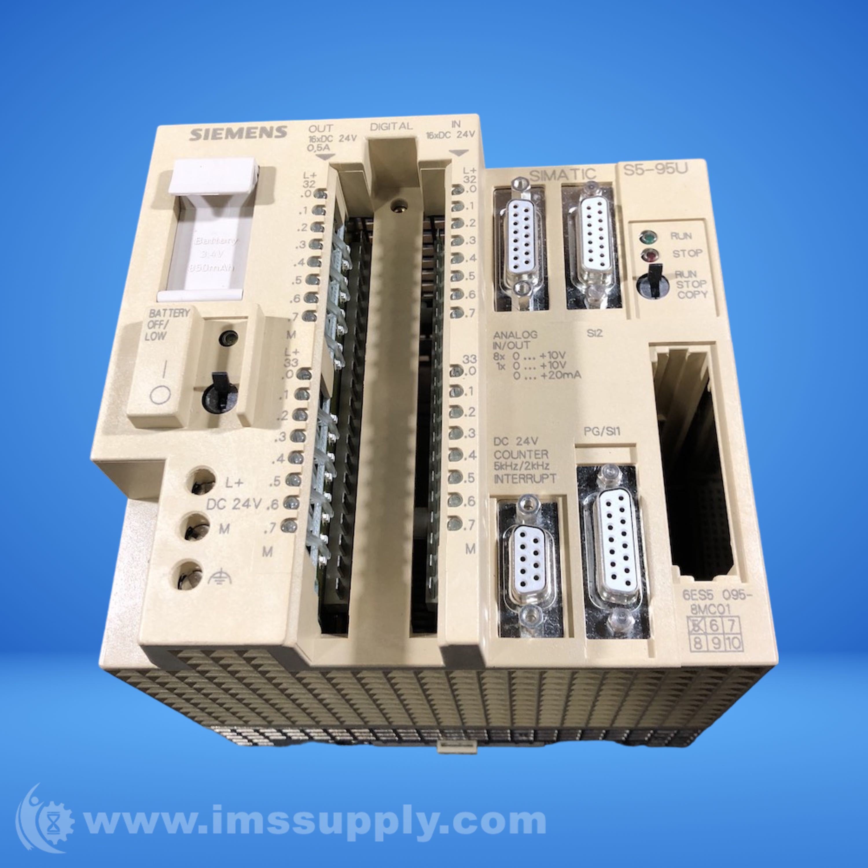 Siemens 6ES5 095-8MC01,CPU Module S5-95U AG95 W/2 AS511 Interface - IMS ...
