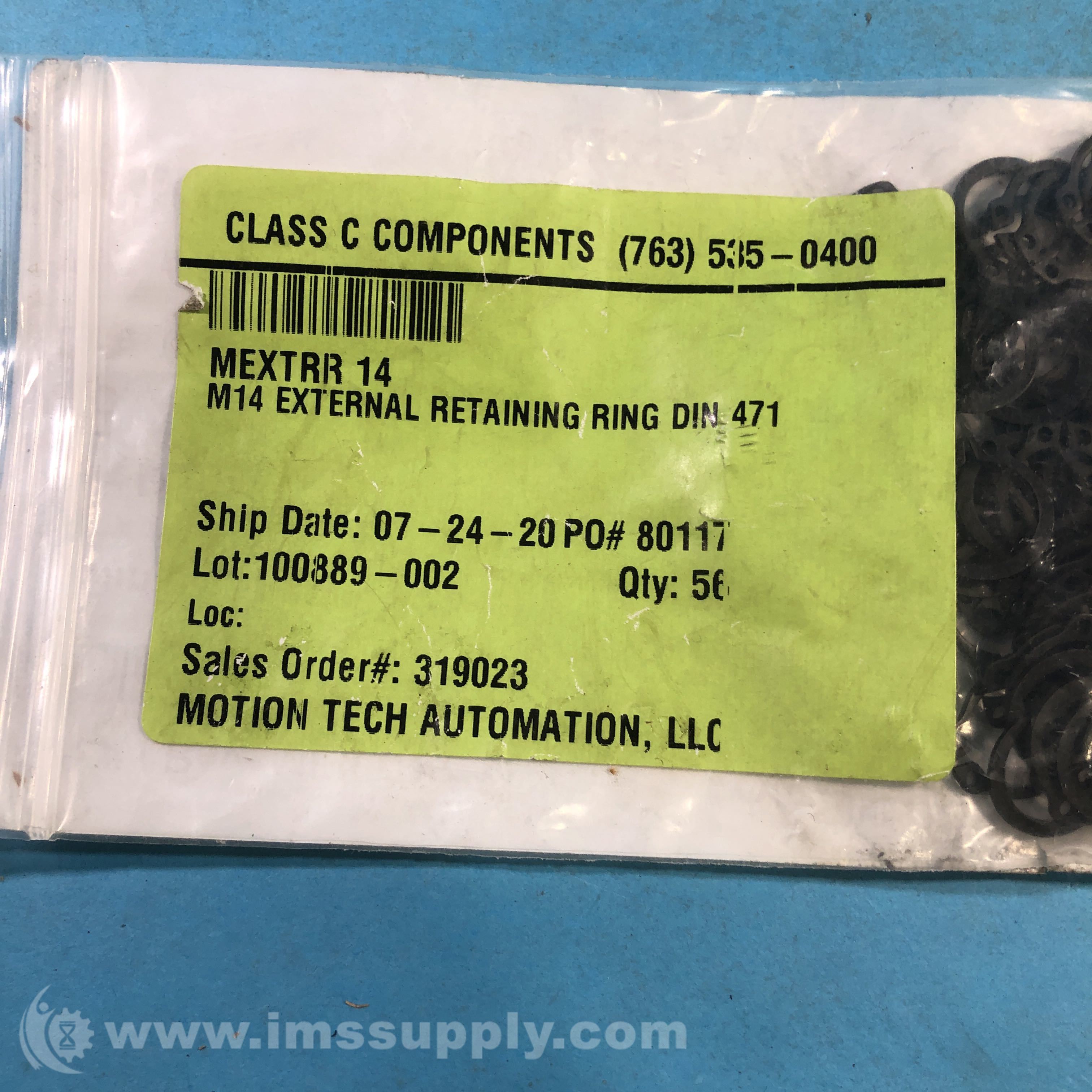 M14 EXTERNAL RETAINING RING DIN 471 Bag of 60 - IMS Supply