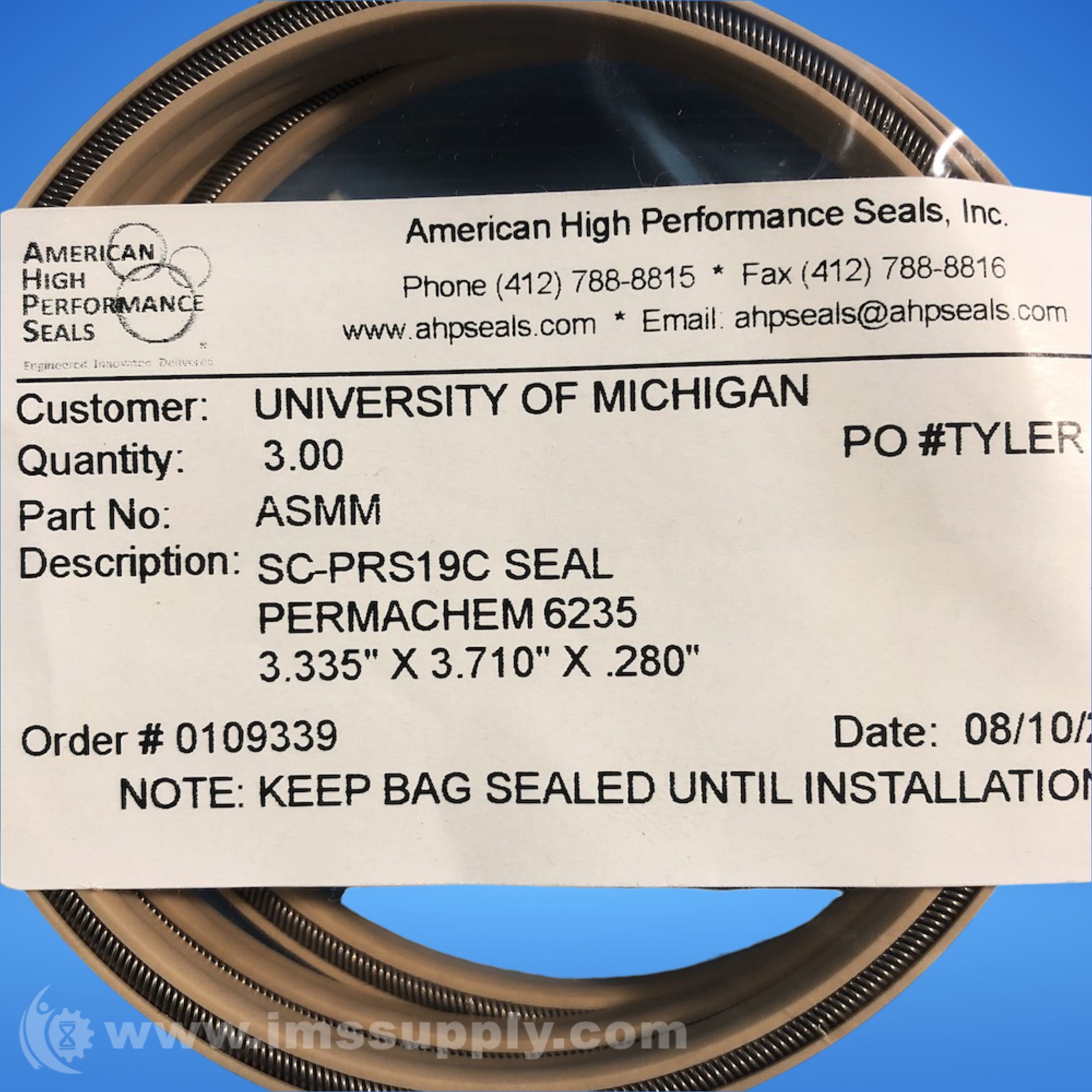American High Performance Seals, Inc SC-PRS19C - IMS Supply