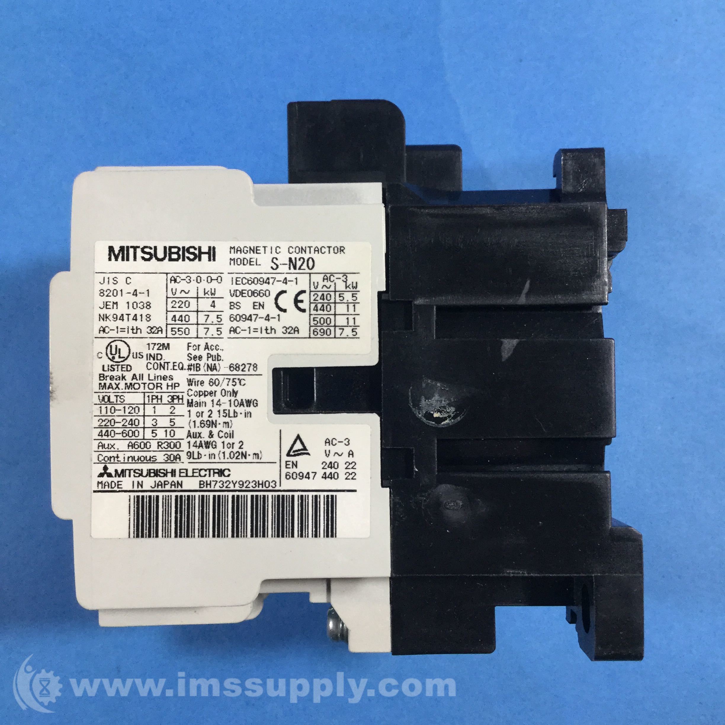 Mitsubishi S-N20 Magnetic Contactor - IMS Supply
