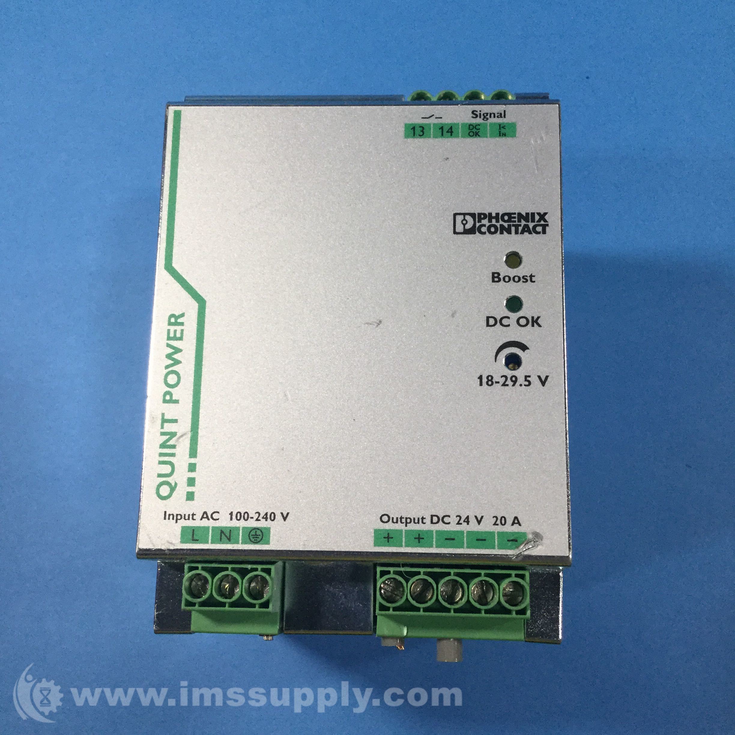 Phoenix Contact 2866776 Power Supply, 24 V DC/20 A, 1-Phase - IMS Supply