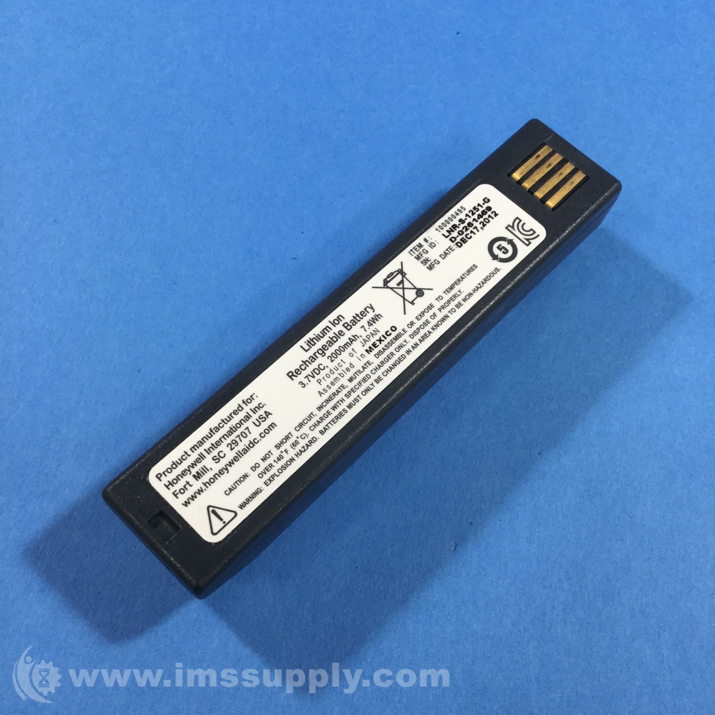 Honeywell 100000495 Lithium Ion Rechargeable Battery - IMS Supply