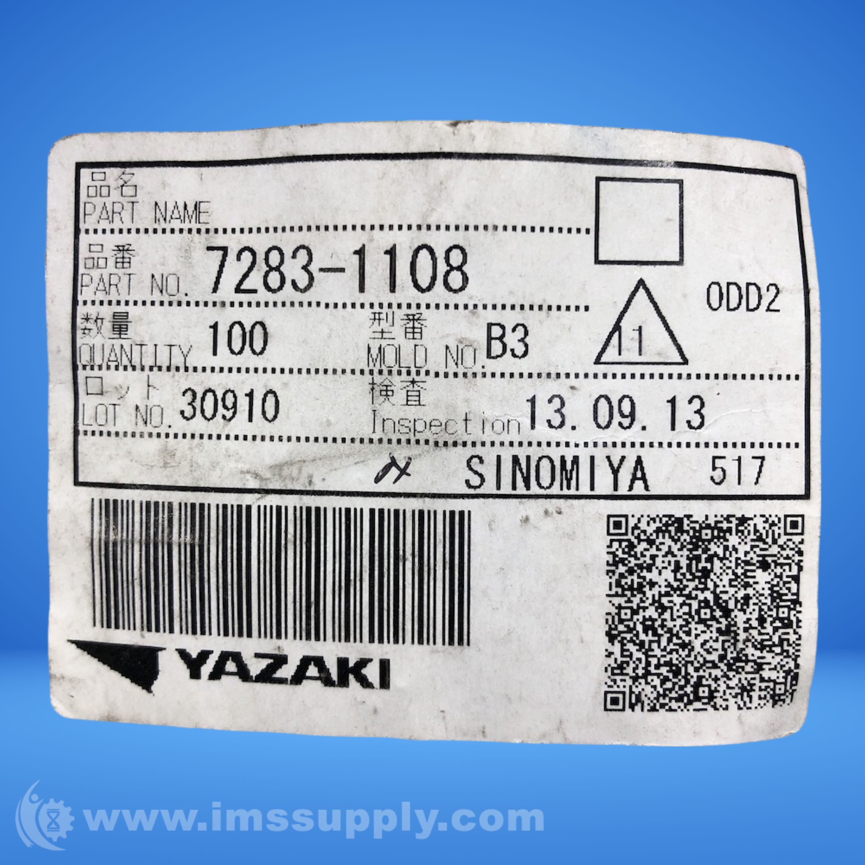 Yazaki 7283-1108 Connector Bag of 100 - IMS Supply