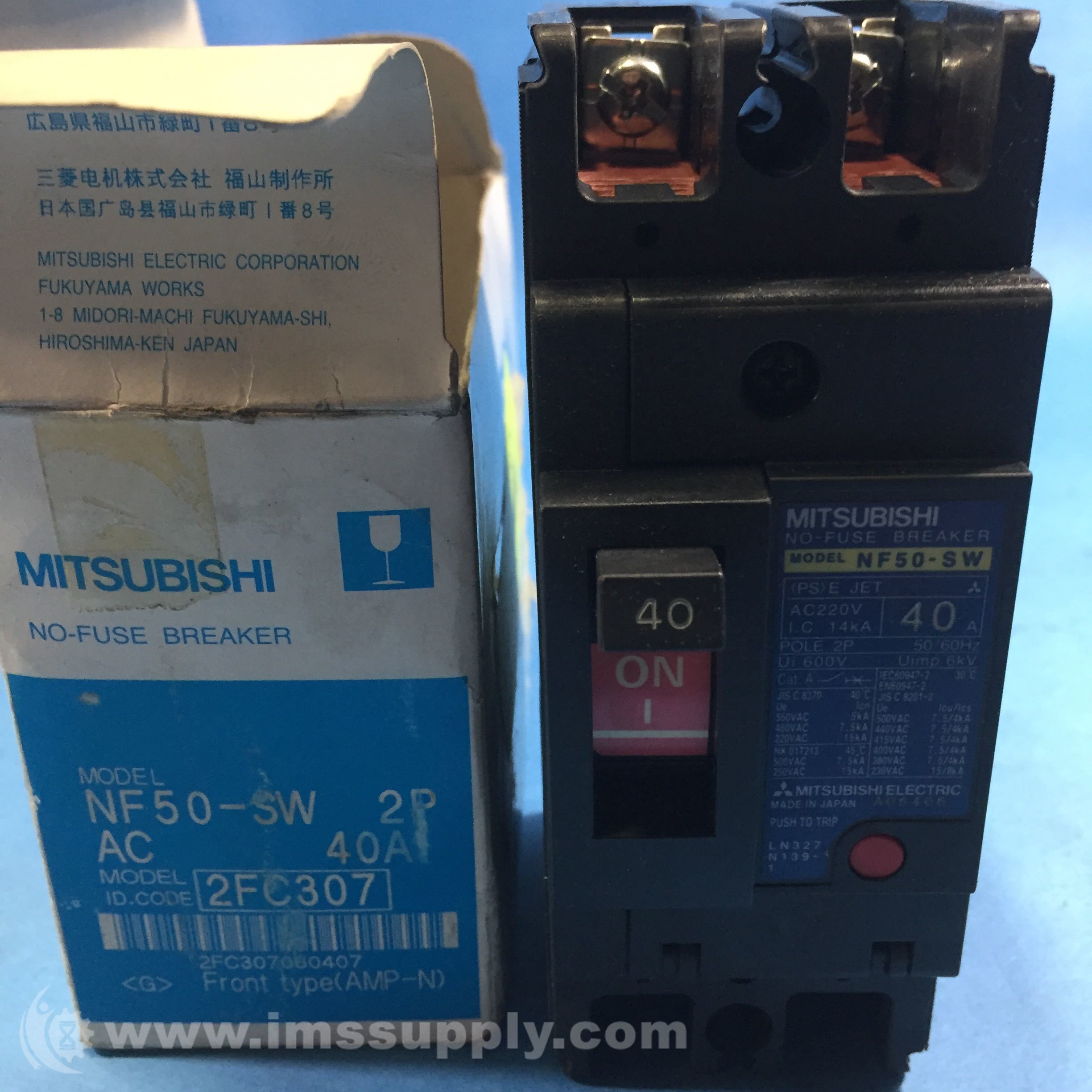 Mitsubishi Electric NF50-SW No-Fuse Circuit Breaker, 2P - IMS Supply
