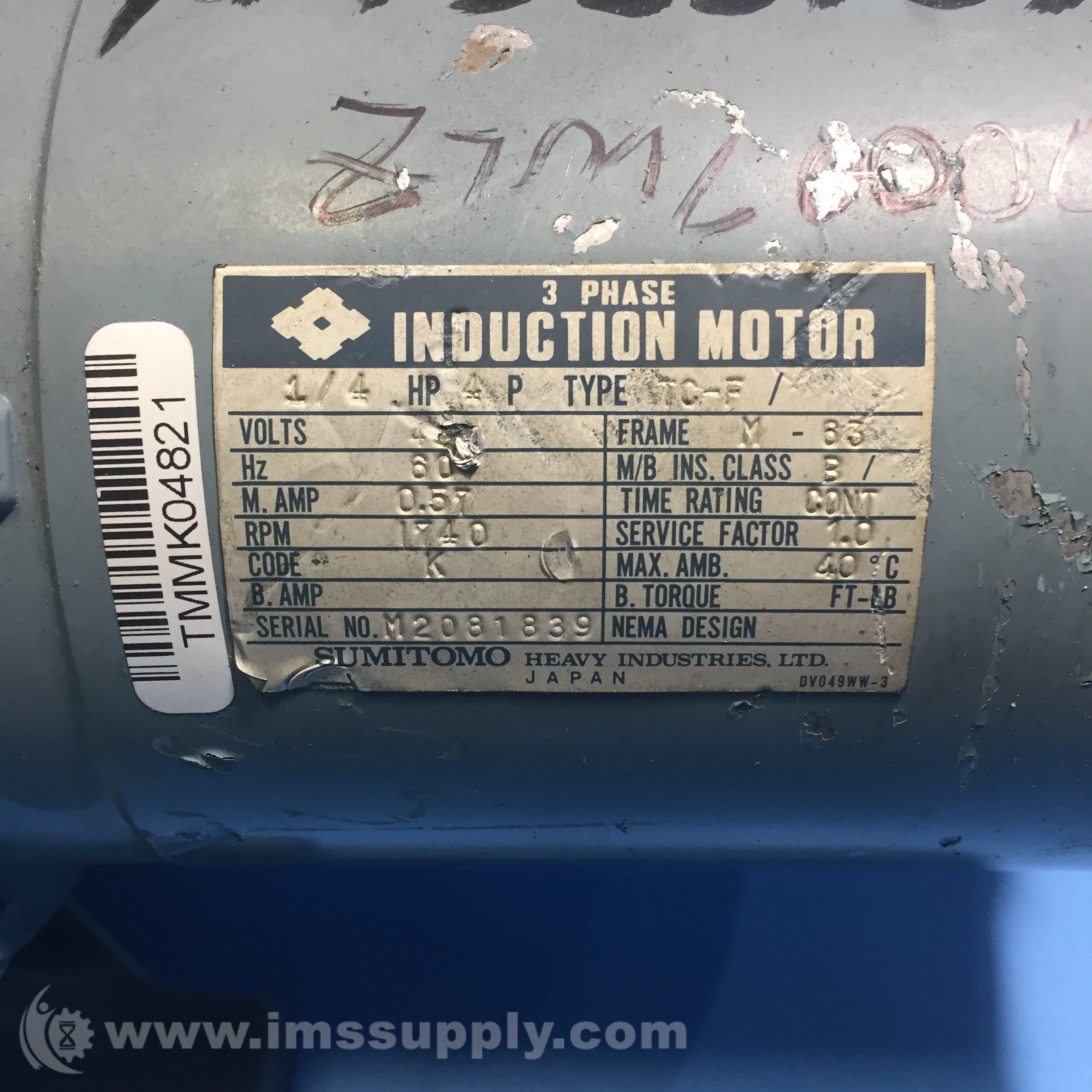 Sumitomo HM02-209Y Cyclo Drive Induction Motor - IMS Supply