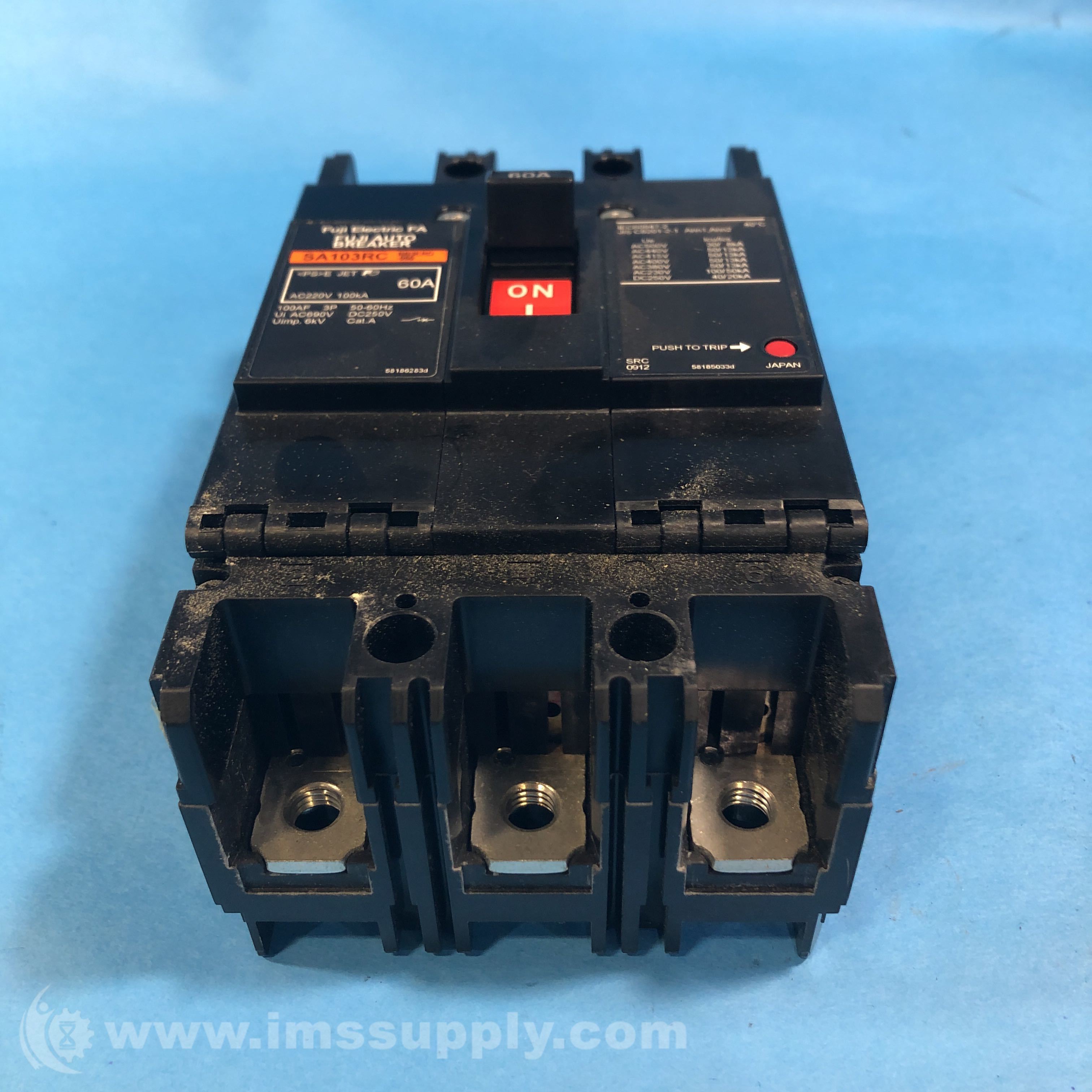 Fuji Electric SA103RC Circuit Breaker, 60 Amp, 50/60Hz - IMS Supply