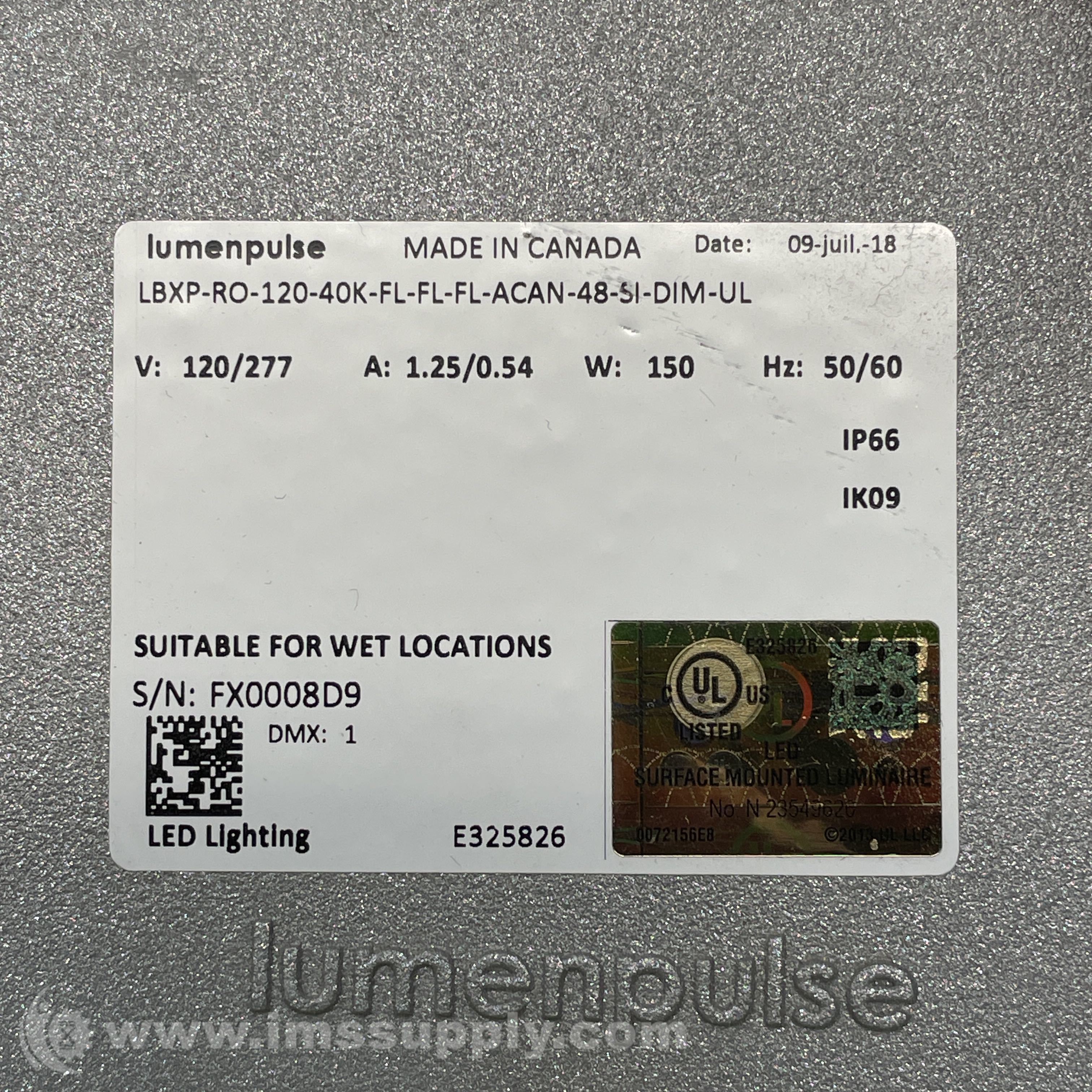 Lumenpulse LBXP-RO-120-40K-FL-FL-FL-ACAN-48-SI-DIM-UL LBX Pendant - IMS ...