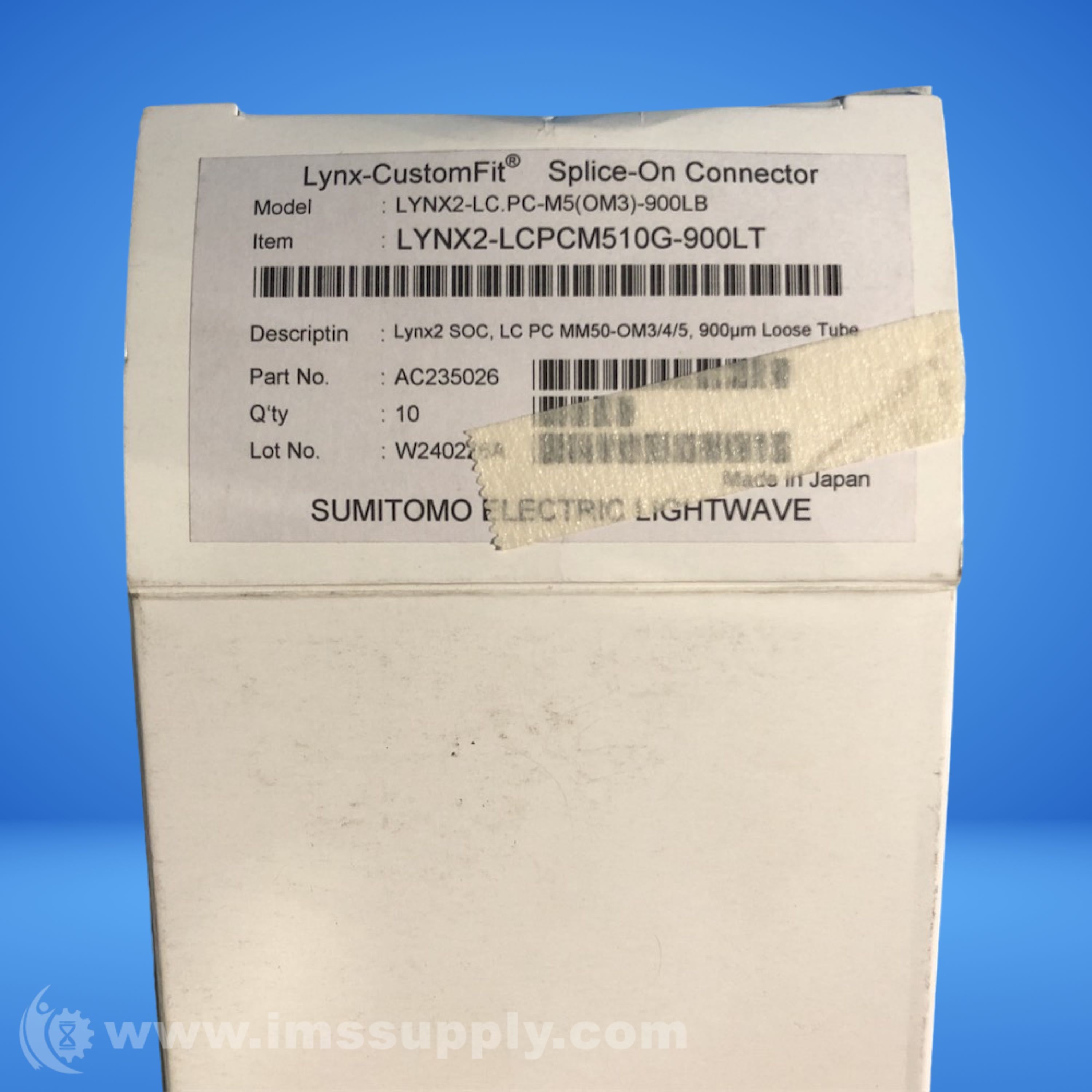 Lynx LYNX2-LCPCM510G-900LT Box of 10 Fiber Optic Connectors - IMS Supply