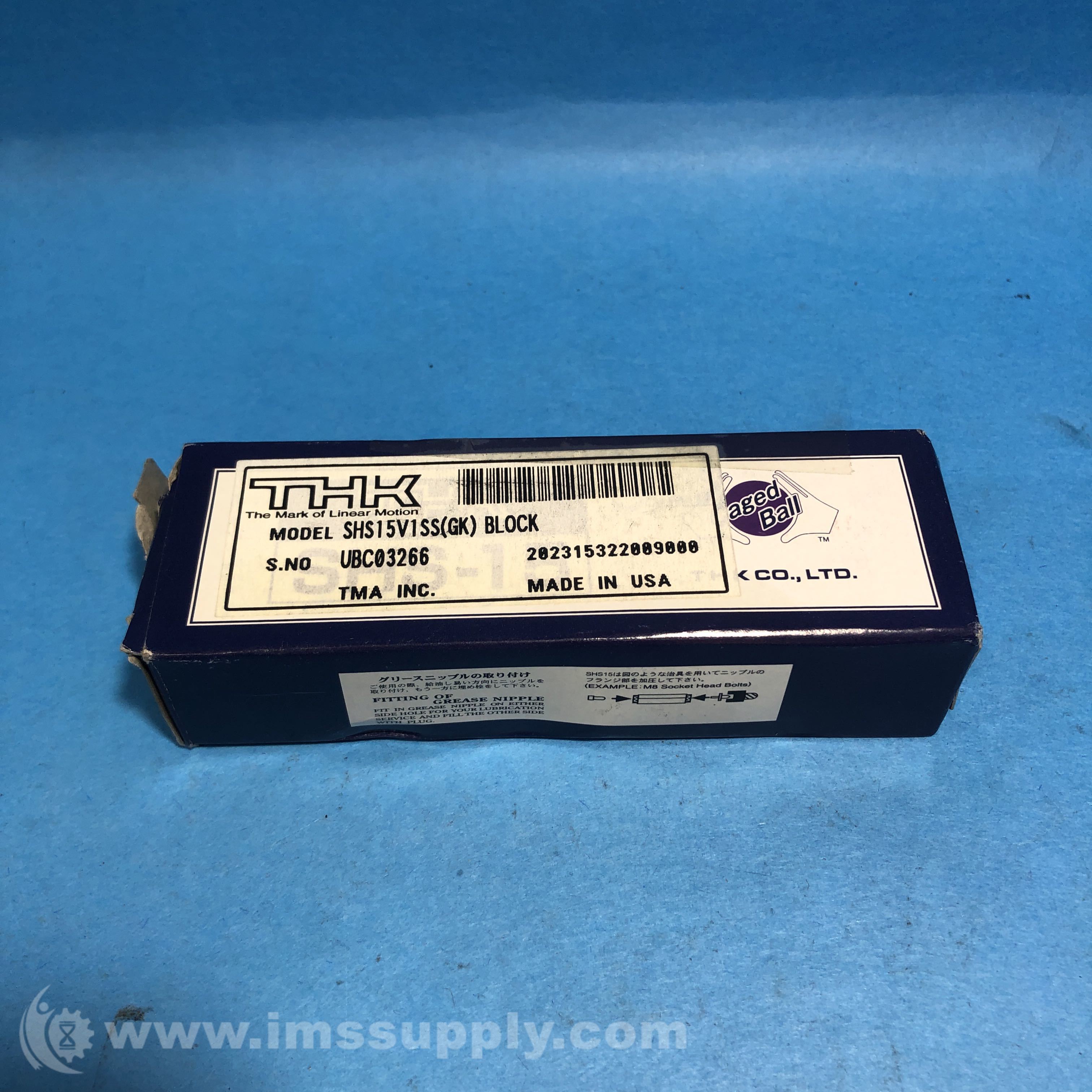 THK SHS15V1SS(GK) BLOCK, Inear Guide Block - IMS Supply