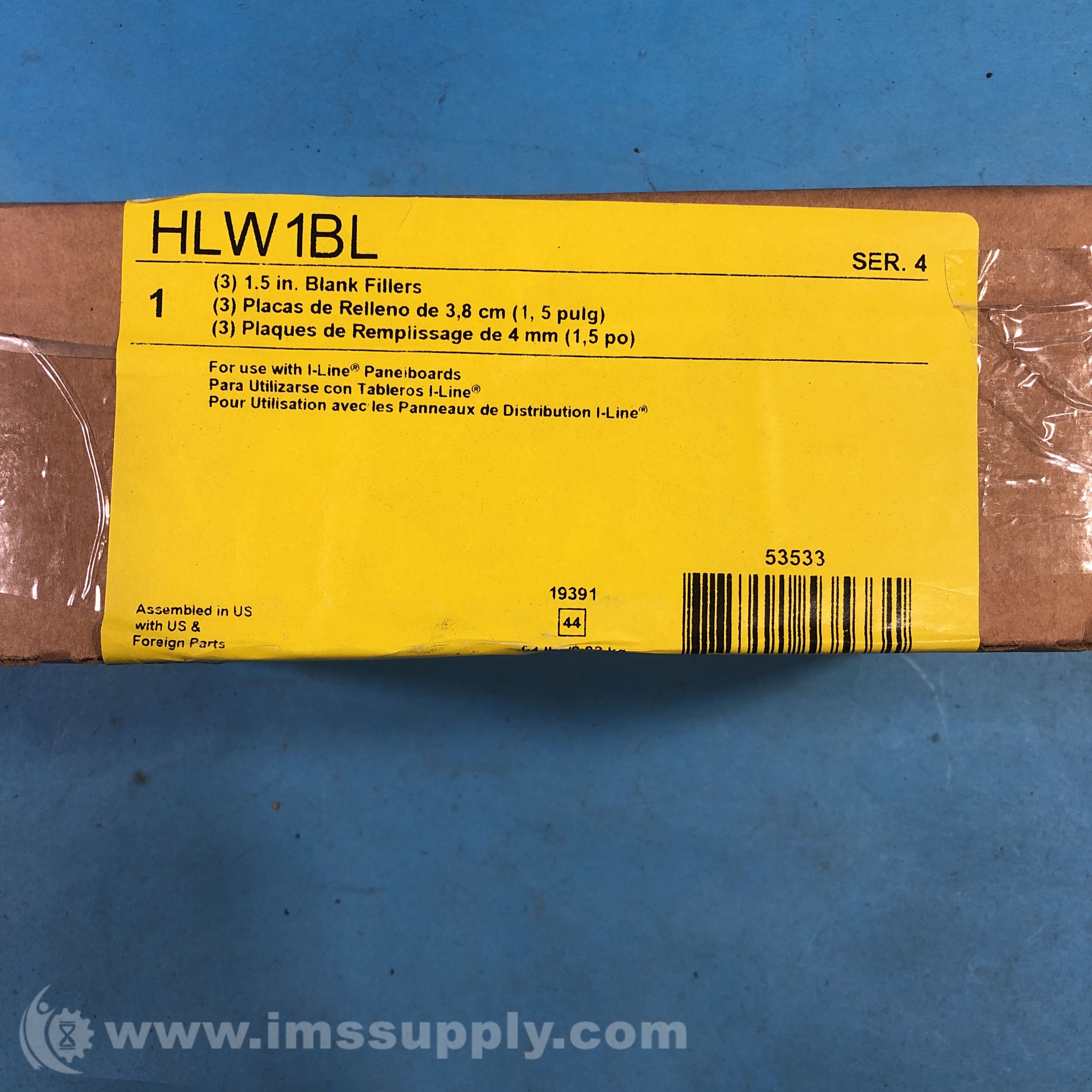 Square D HLW1BL Box of 3 I-Line Panelboard Blank Extensions - IMS Supply