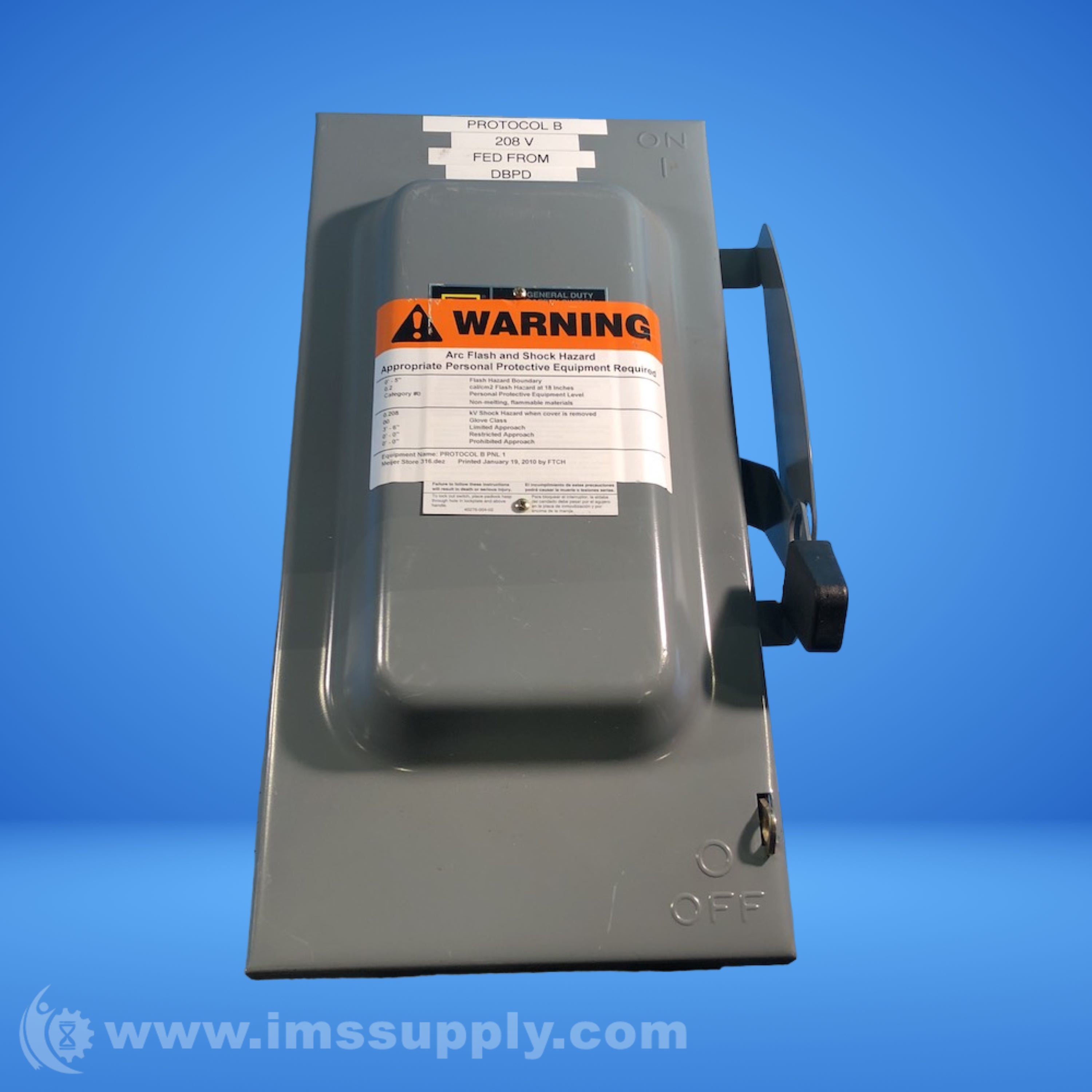 Square D DU323 3PH Standard Duty Disconnect Switch, 100 Amp - IMS Supply